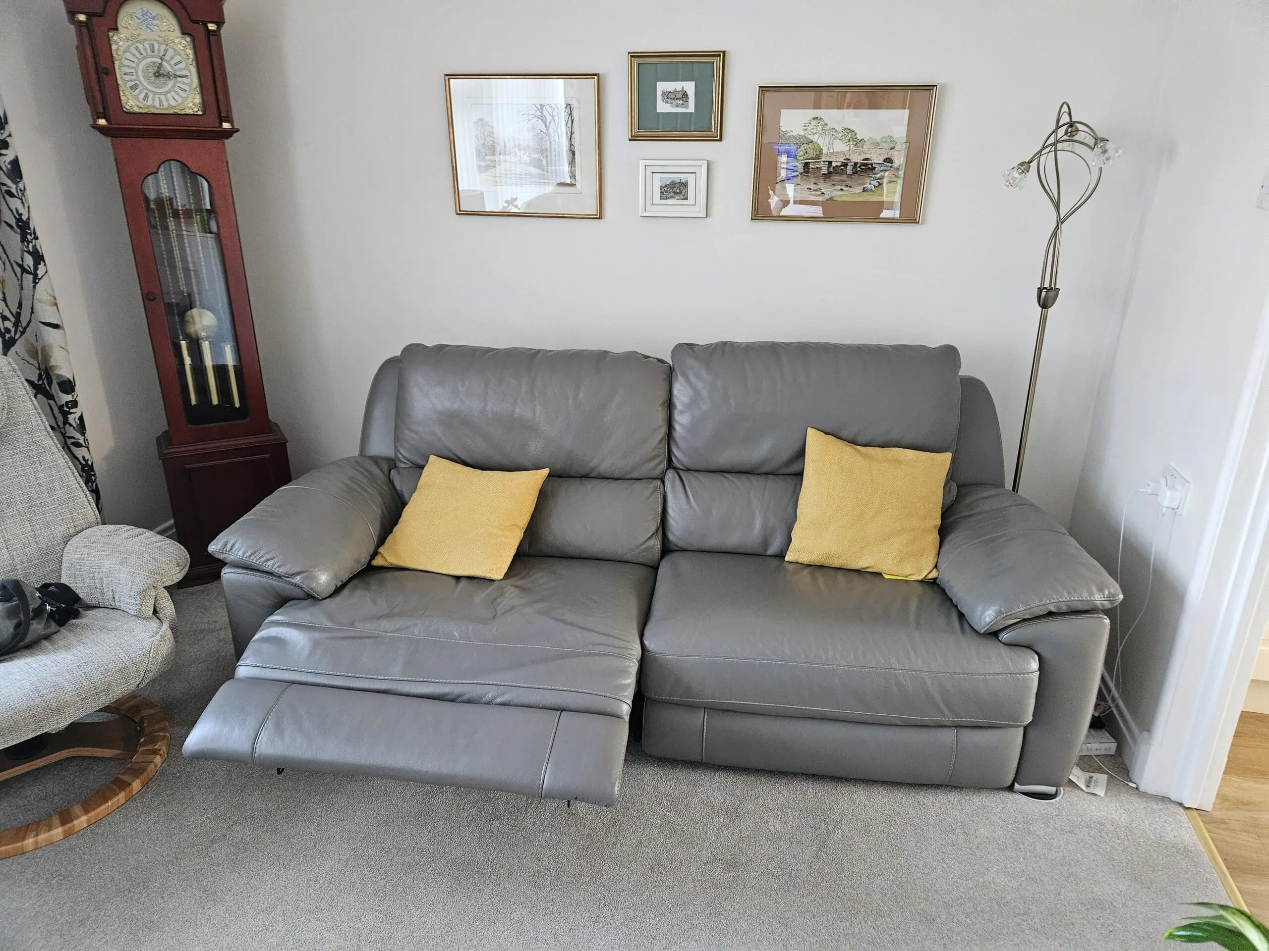 Elephant grey leather sofa set Sofalistic The Sofa Marketplace buy and sell preloved sofas nationwide