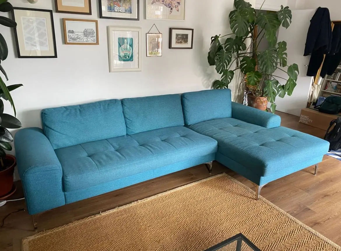 L shaped sofa made store