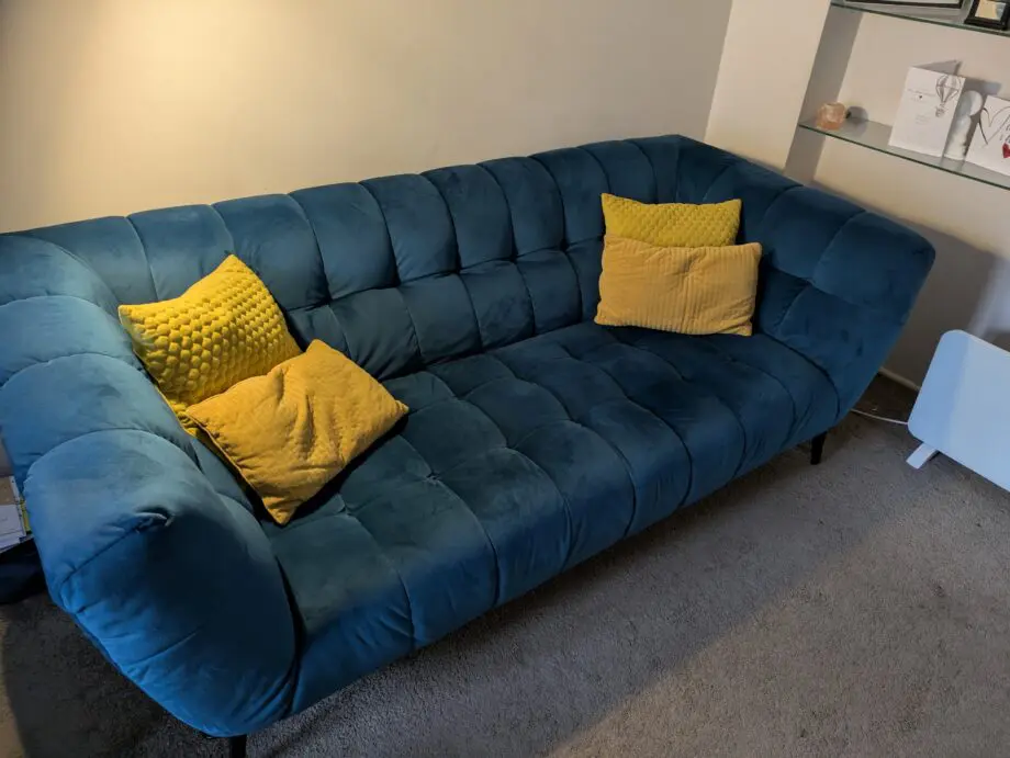 Vincenzo sofa collection 2 seater Fishpools quilted velvet – Sofalistic ...