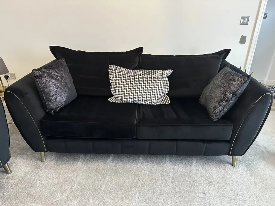 DFS Black Velvet Sofas – Sofalistic | The Sofa Marketplace, buy and ...