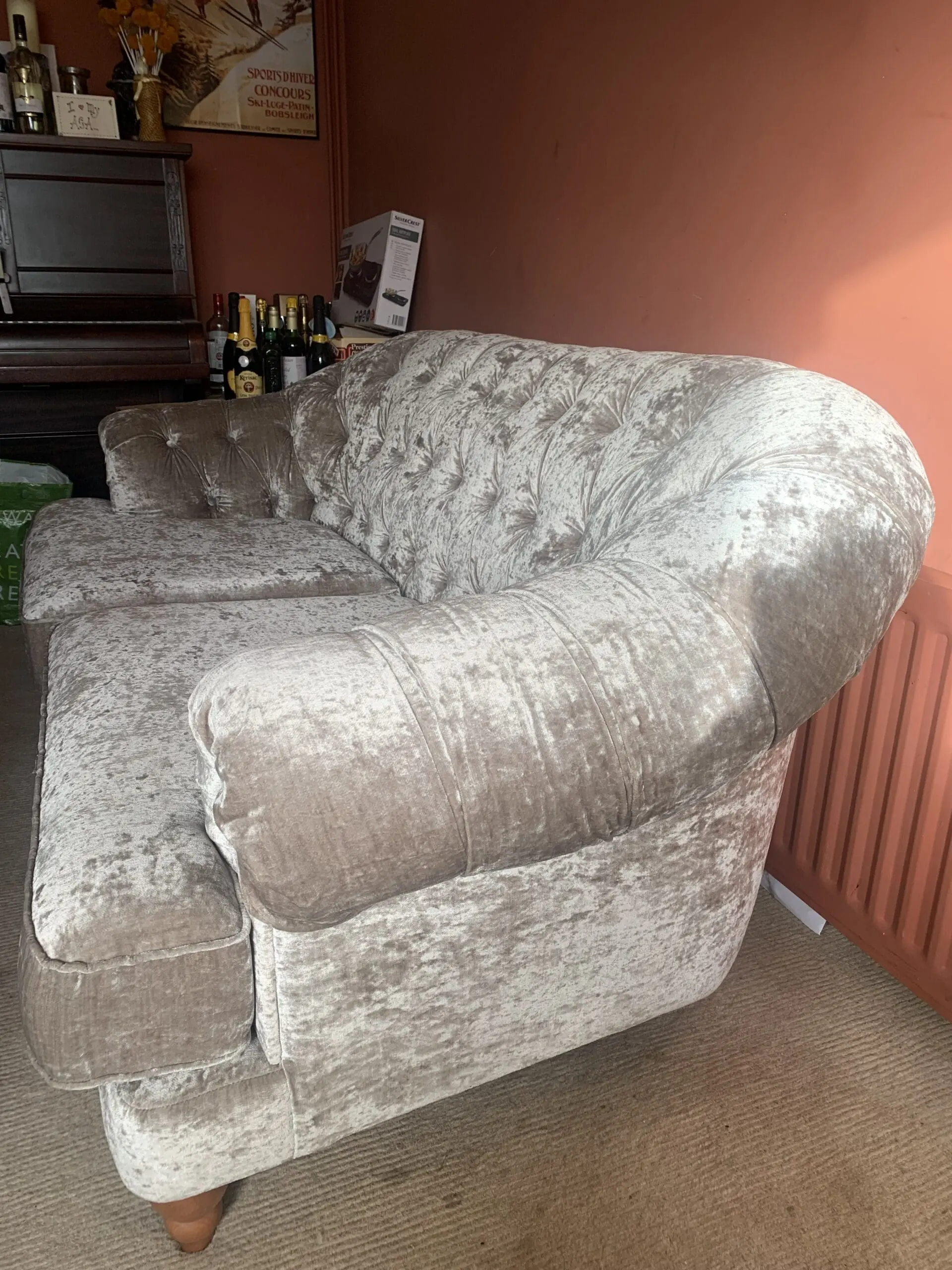 Next grey chesterfield sofa store