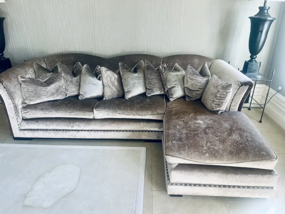 Bespoke L shaped corner sofa Silver crushed velvet – Sofalistic | The Sofa Marketplace, buy and ...