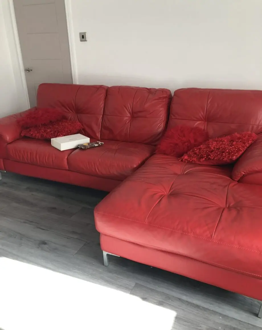 Real red leather sofa – Sofalistic | The Sofa Marketplace, buy and sell ...