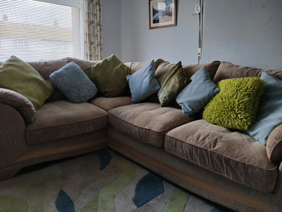 Beige pattern corner sofa unit – Sofalistic | The Sofa Marketplace, buy ...