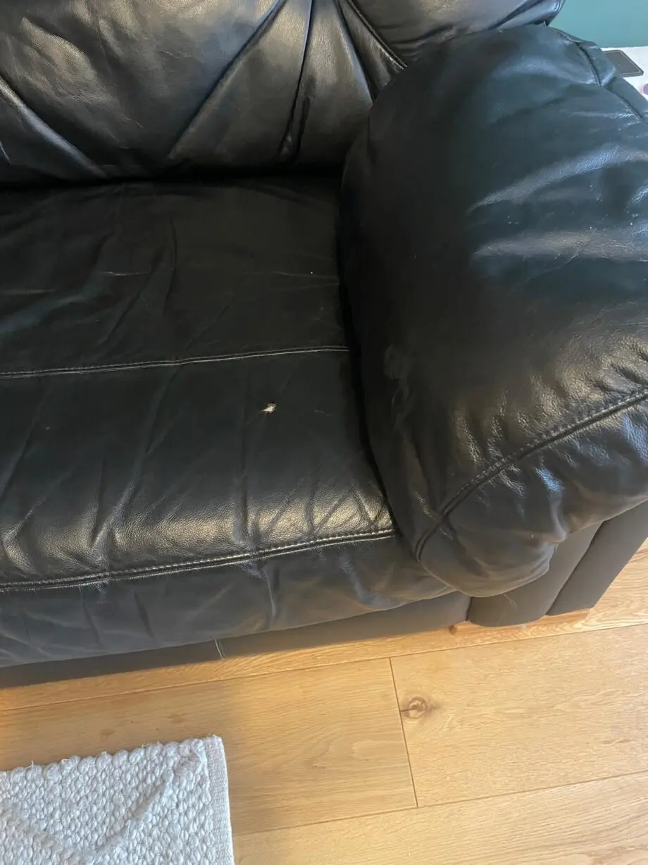 G plan 3 seater black leather sofa and chair – Sofalistic | The Sofa ...