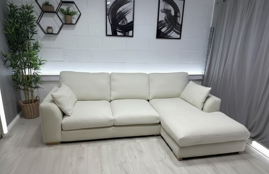 DFS Calix Beige L Shape Corner Sofa With Chaise Lounge For Sale ...