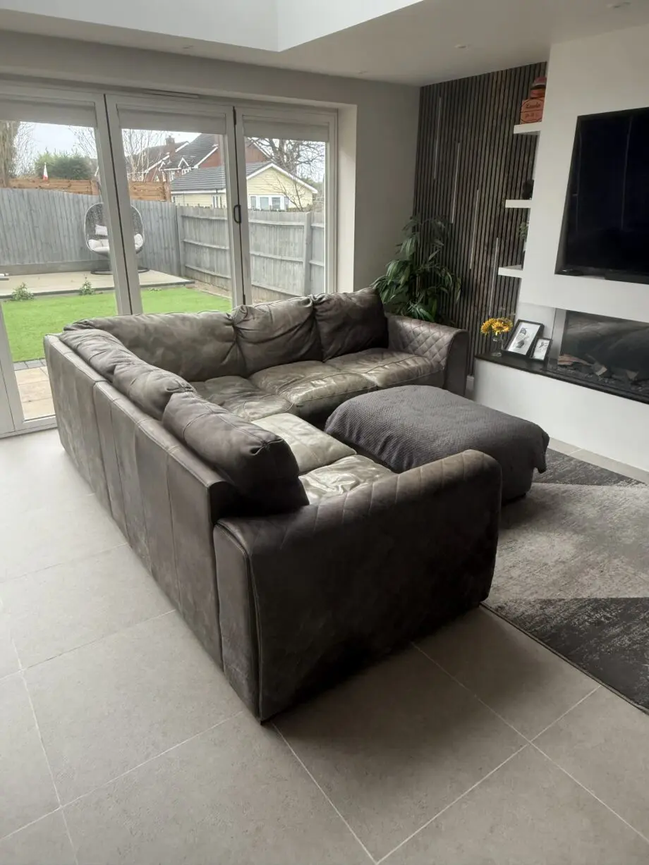 Grey Leather Sofa – Sofalistic | The Sofa Marketplace, buy and sell ...