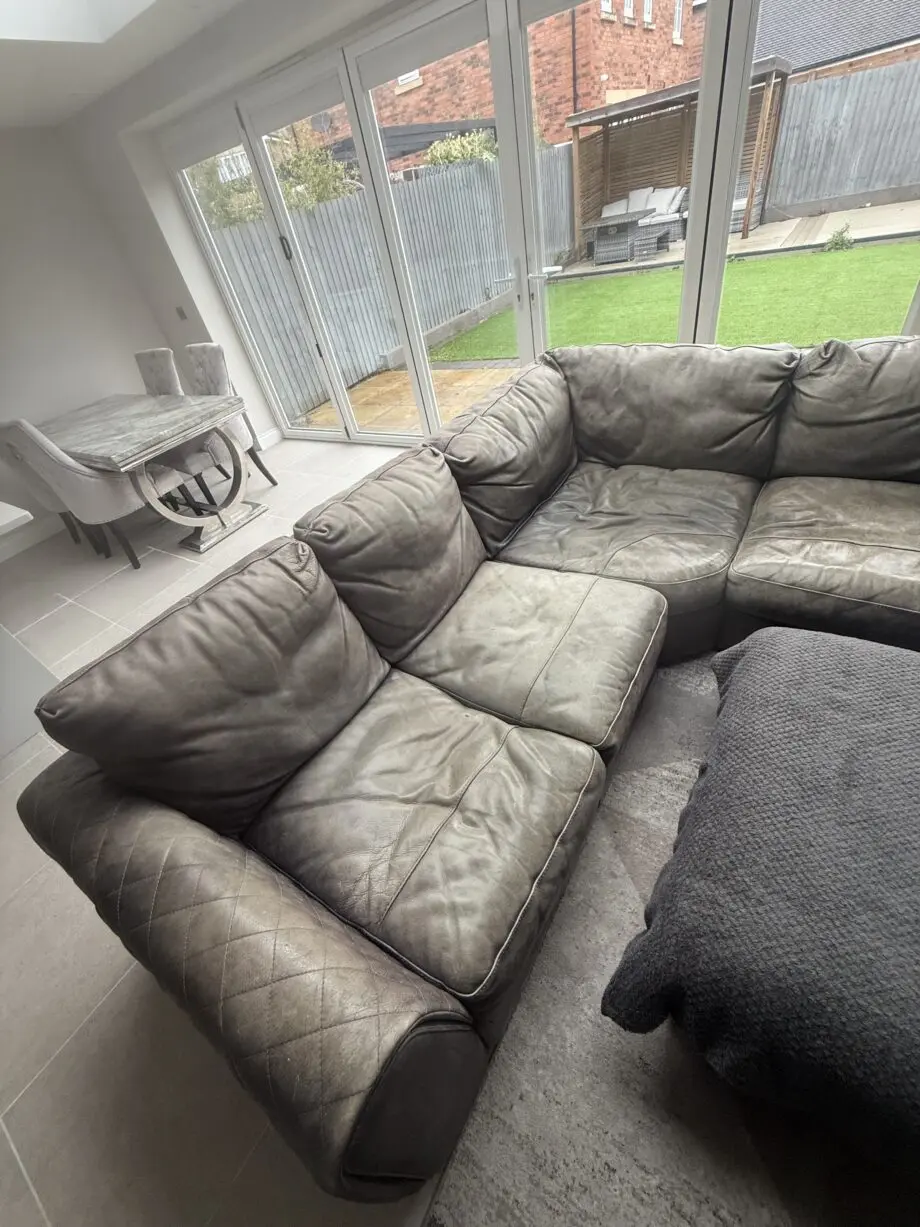 Grey Leather Sofa – Sofalistic | The Sofa Marketplace, buy and sell ...