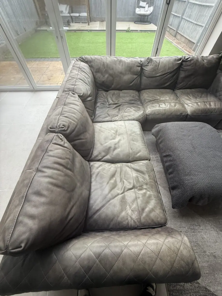Grey Leather Sofa – Sofalistic | The Sofa Marketplace, buy and sell ...