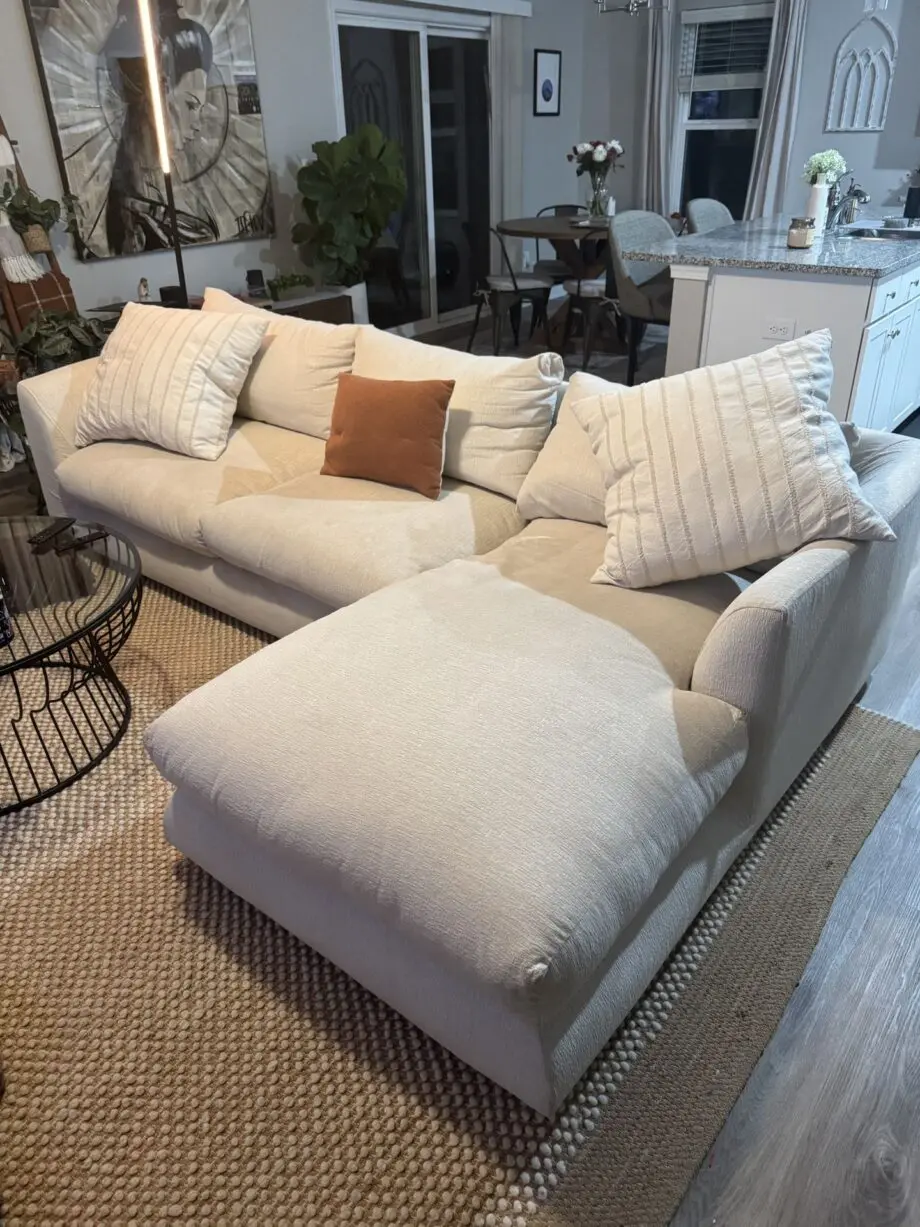 John Lewis Beige L Shape Corner Sofa With Lounge Chaise For Sale ...