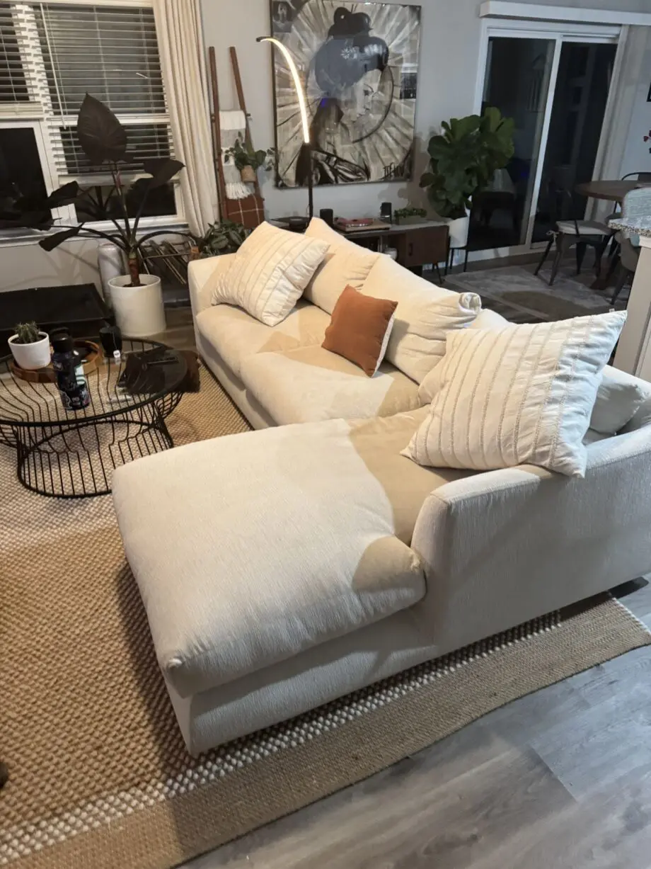 John Lewis Beige L Shape Corner Sofa With Lounge Chaise For Sale ...