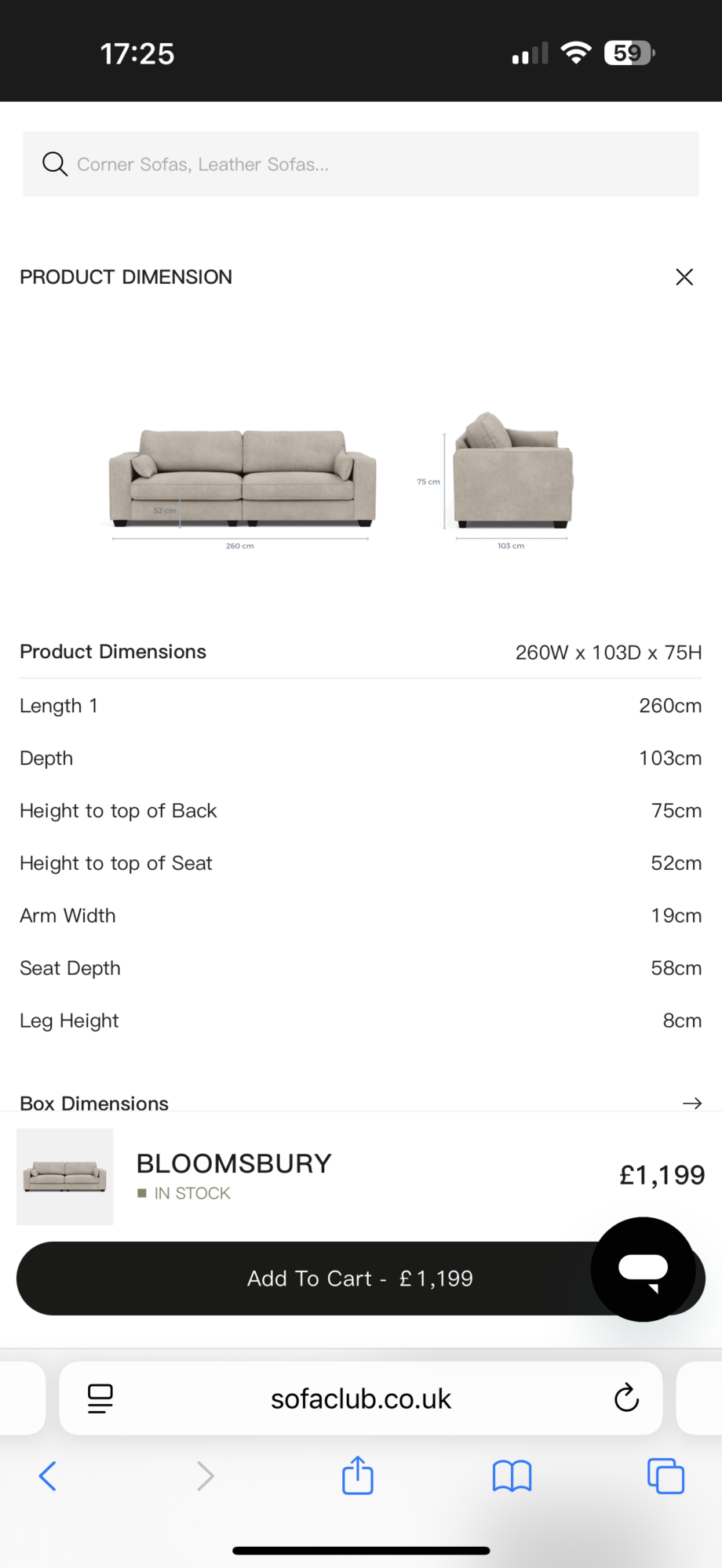 Sofa Club Bloomsbury Large Sofa & Ottoman Footstool – Summer Linen ...