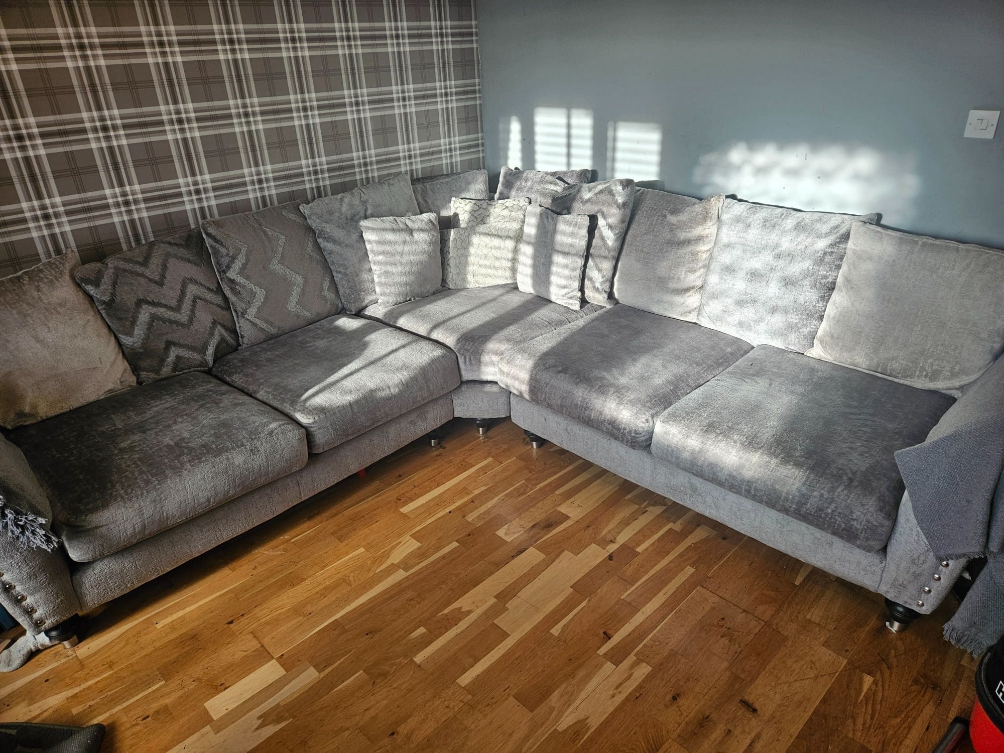 DFS Grey Lawrie Corner sofa Sofalistic The Sofa Marketplace buy and sell preloved sofas nationwide
