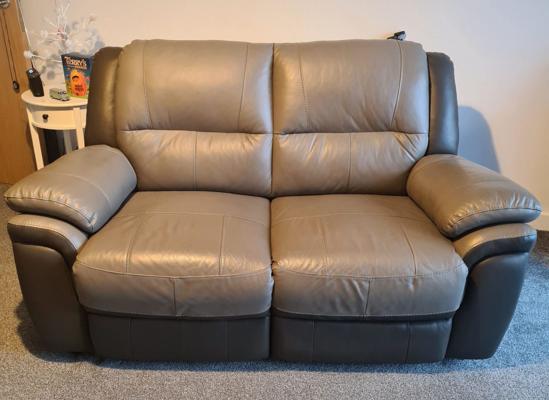 DFS Grey Leather 2 Seater Sofa – Sofalistic | The Sofa Marketplace, buy ...