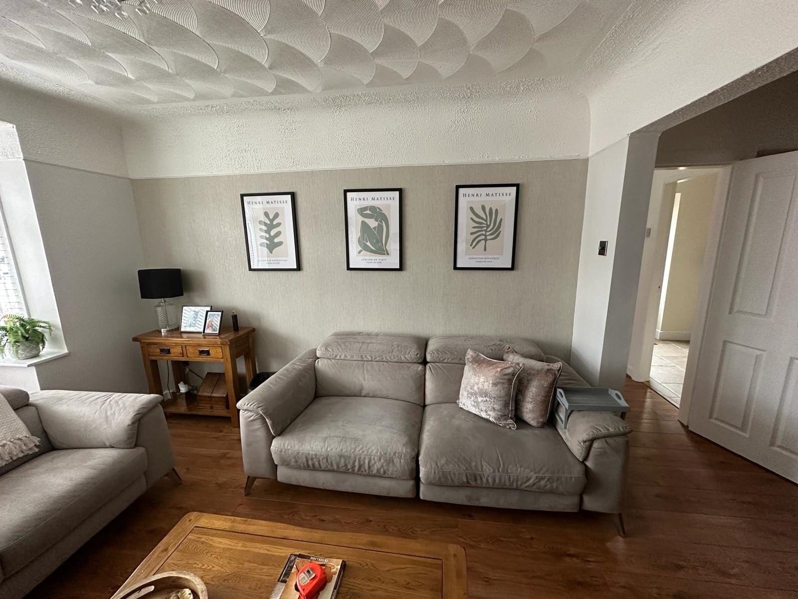 DFS 2 and 3 seater light grey electric recliners with USB ports ...