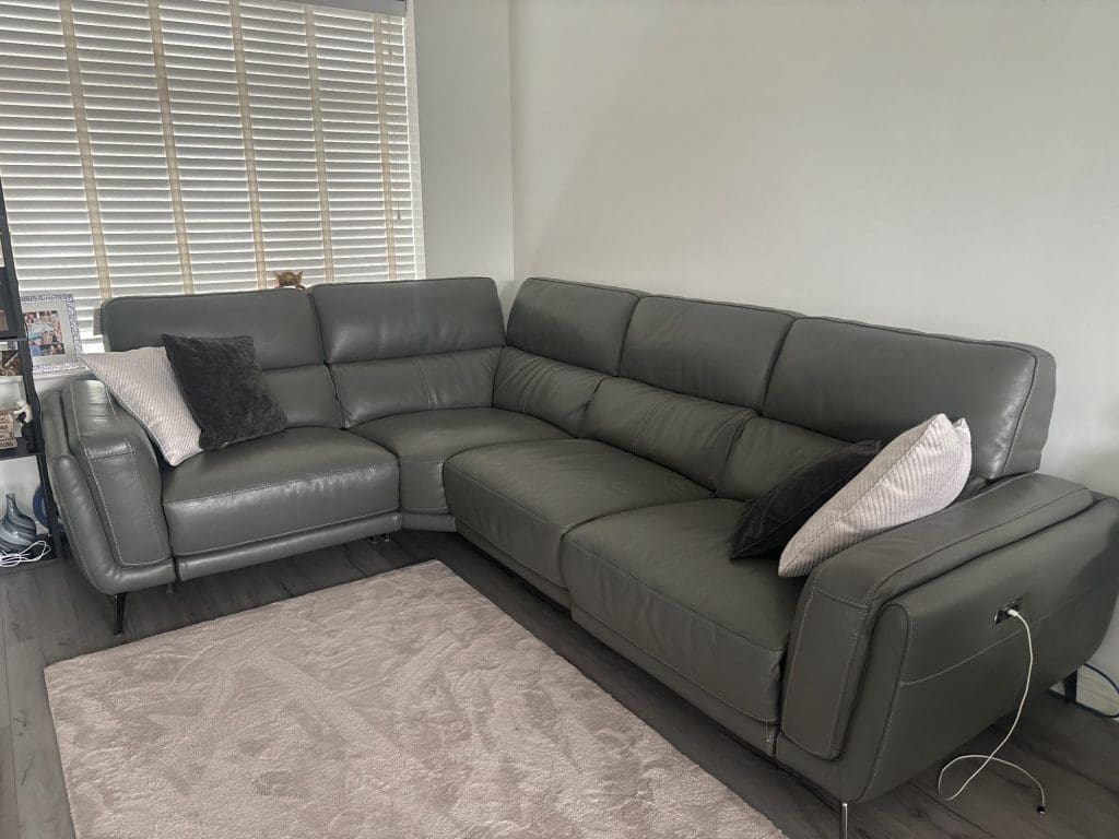 DFS Grey Leather Corner with USB Ports – Sofalistic | The Sofa ...