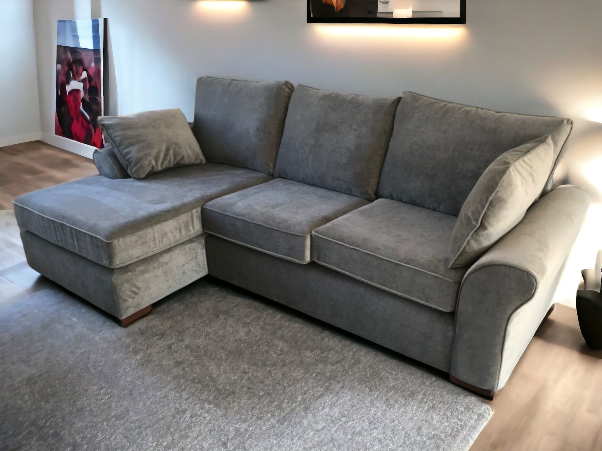 Next L-shape Grey Sofa with Single Chair – Sofalistic | The Sofa ...