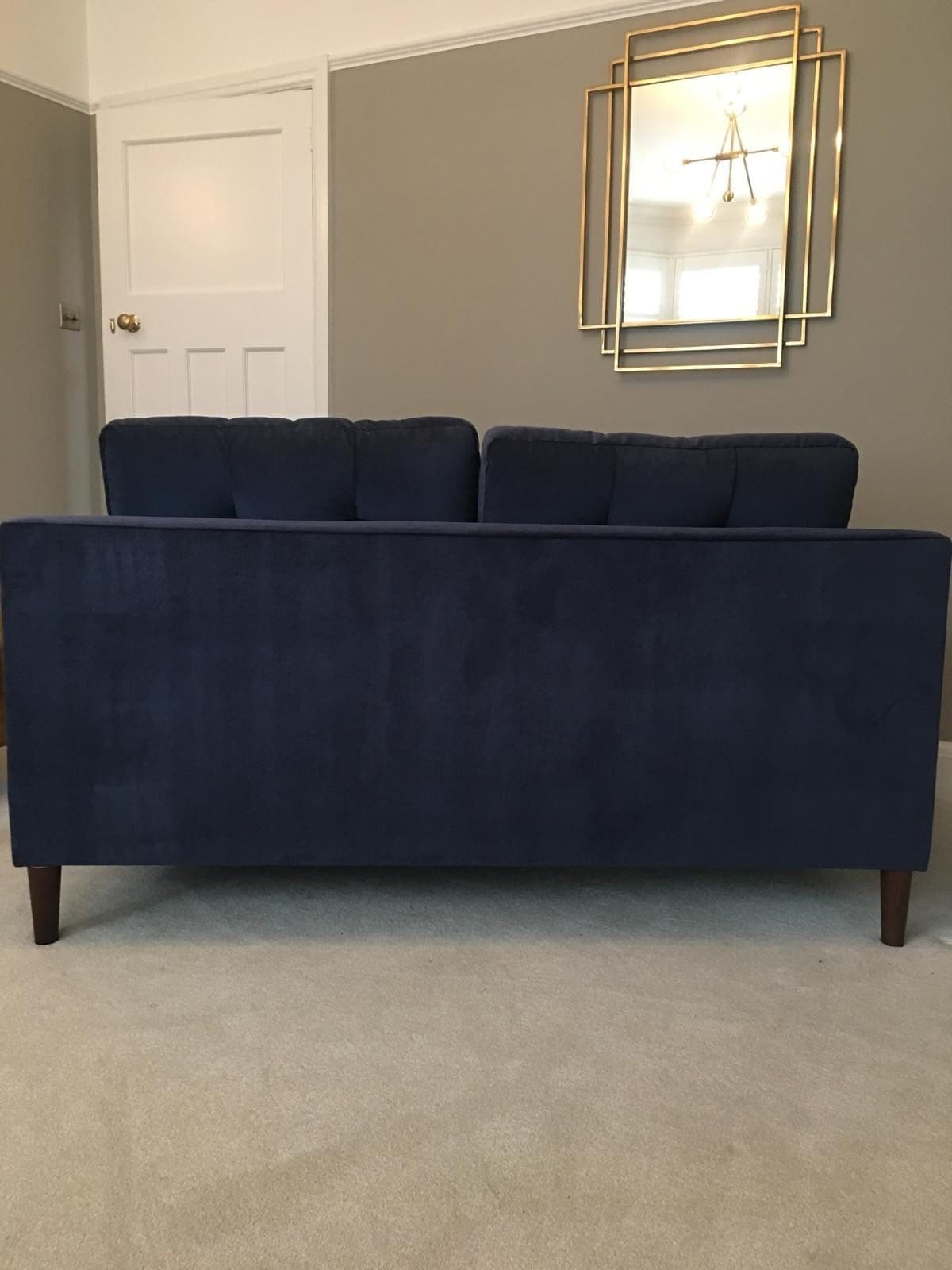 John Lewis Navy 2 Seater Draper Velvet Sofa – Sofalistic | The Sofa ...