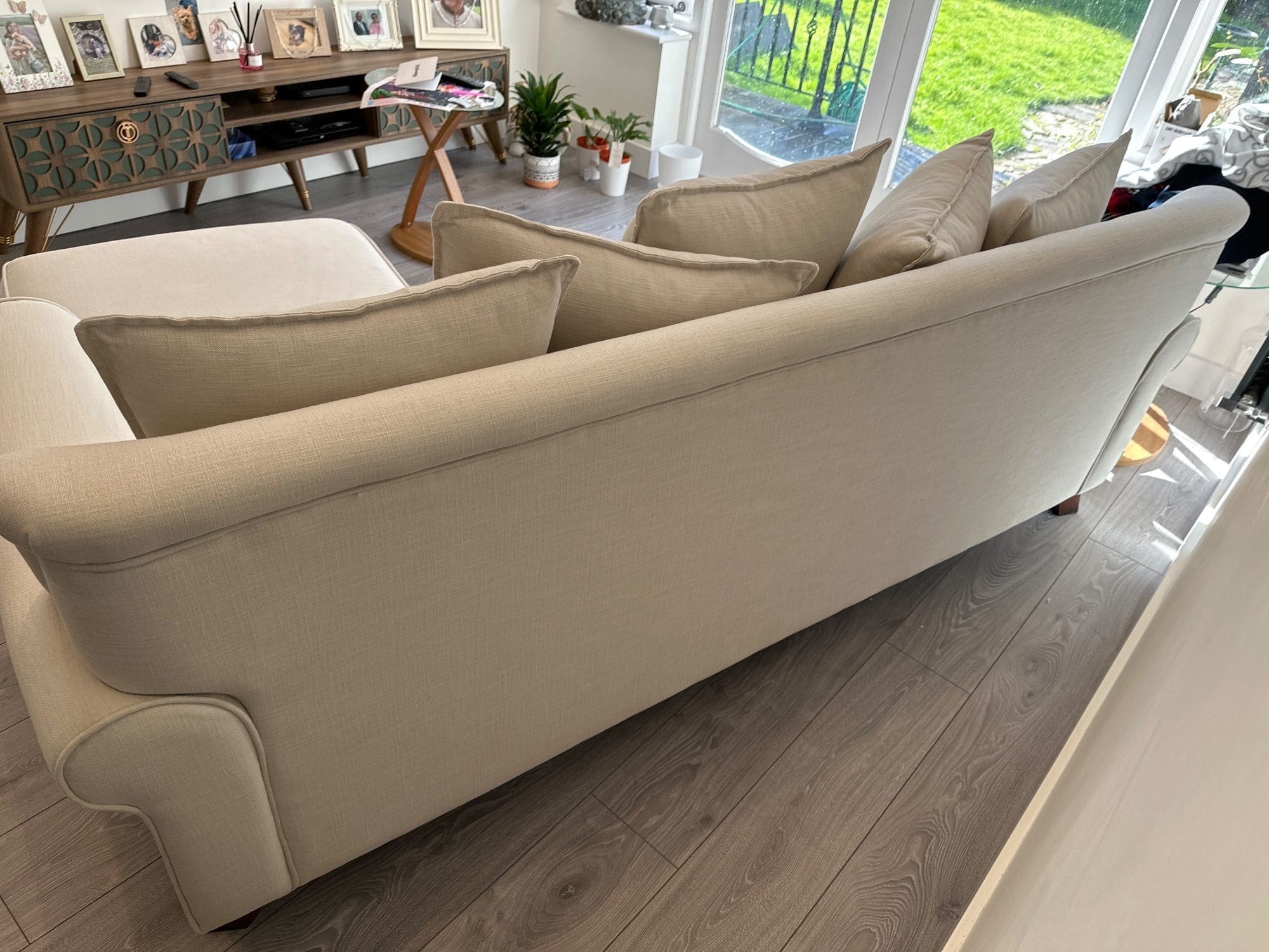 DFS Cream Corner Sofa With Scatter Back Cushions – Sofalistic | The ...