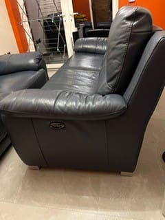 DFS, New Falcon range in denim blue, 3 seater and 2 seater recliners ...