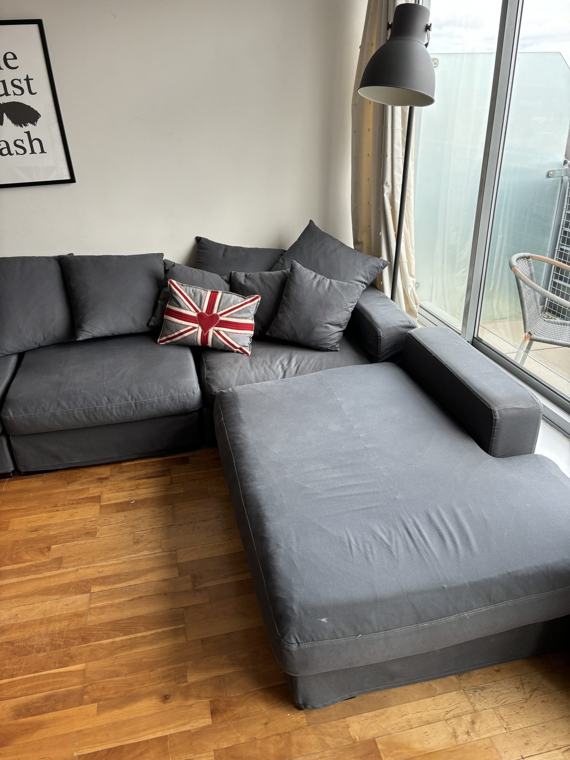 Maisons du Monde Very Large Sectional Sofa in Dark Grey Navy