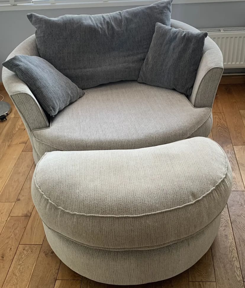 Swivel chair with foot stool – Sofalistic | The Sofa Marketplace, buy ...