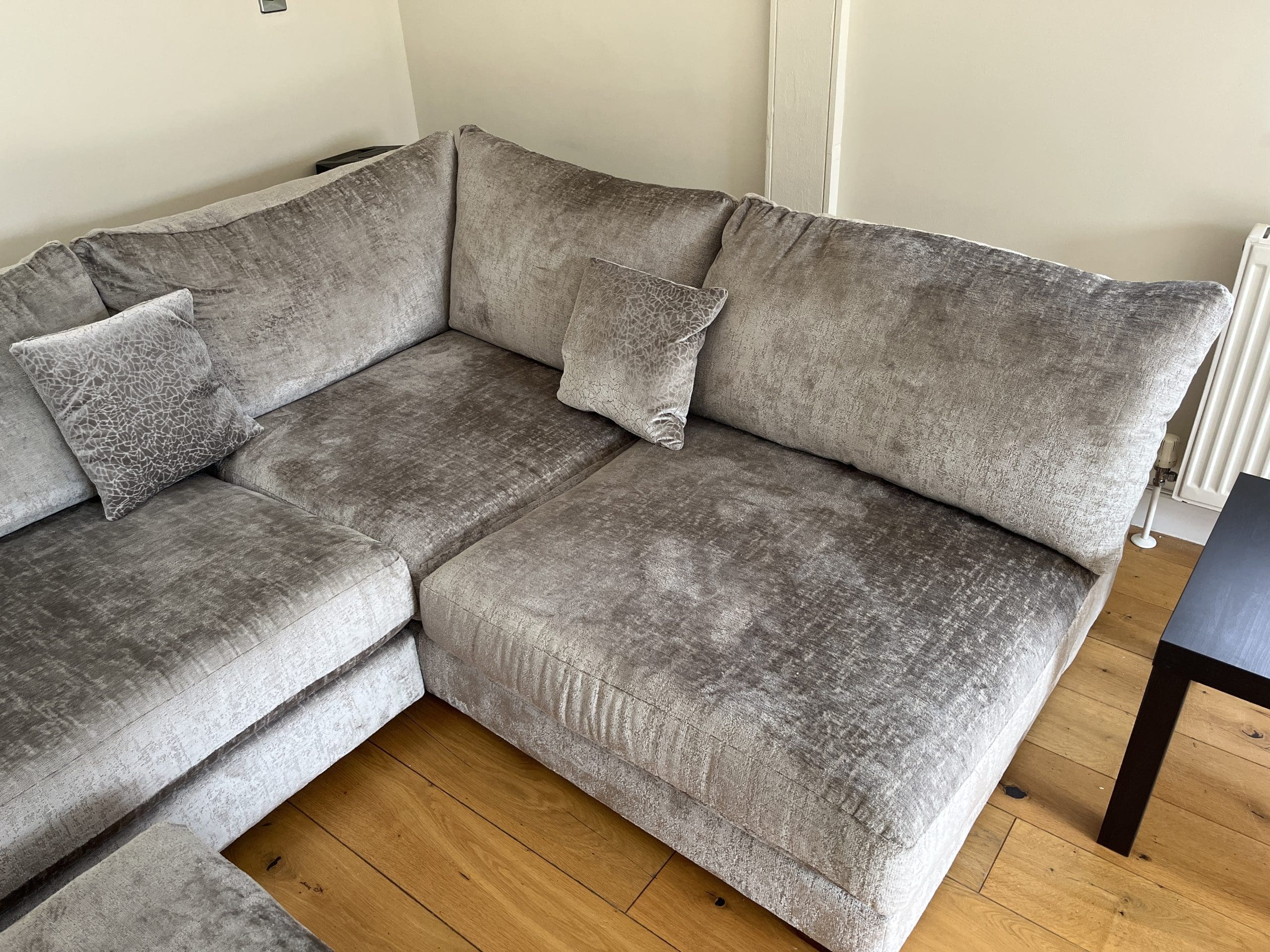 Sofology Majestica Plain Truffle Mix 3 seater corner sofa with large ...