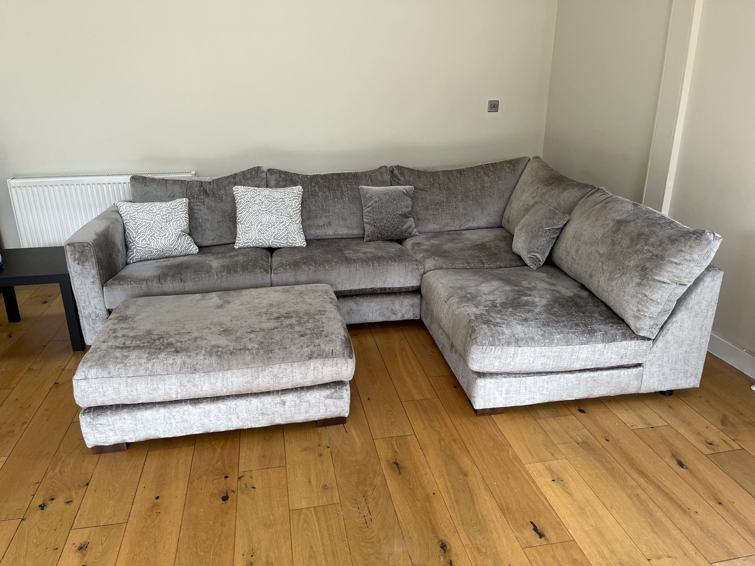 Sofology Majestica Plain Truffle Mix 3 seater corner sofa with large ...