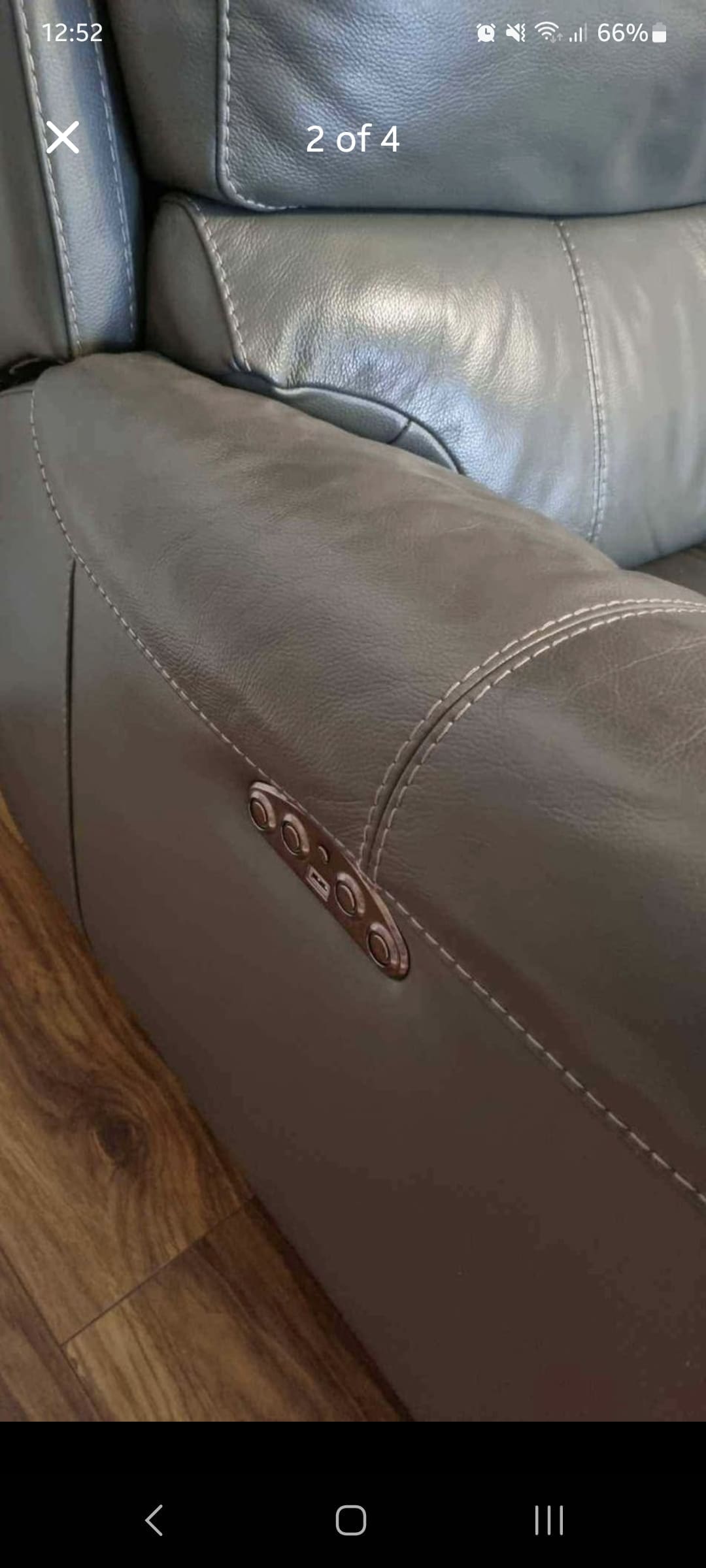 Rocco 2 Seater Leather Power Rocker Sofa with Cup Holders and Power ...