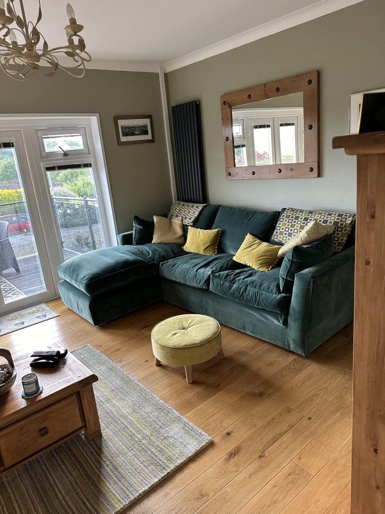 LOAF 4 Seater sofa with a large foot stool. Colour is an unusual ...