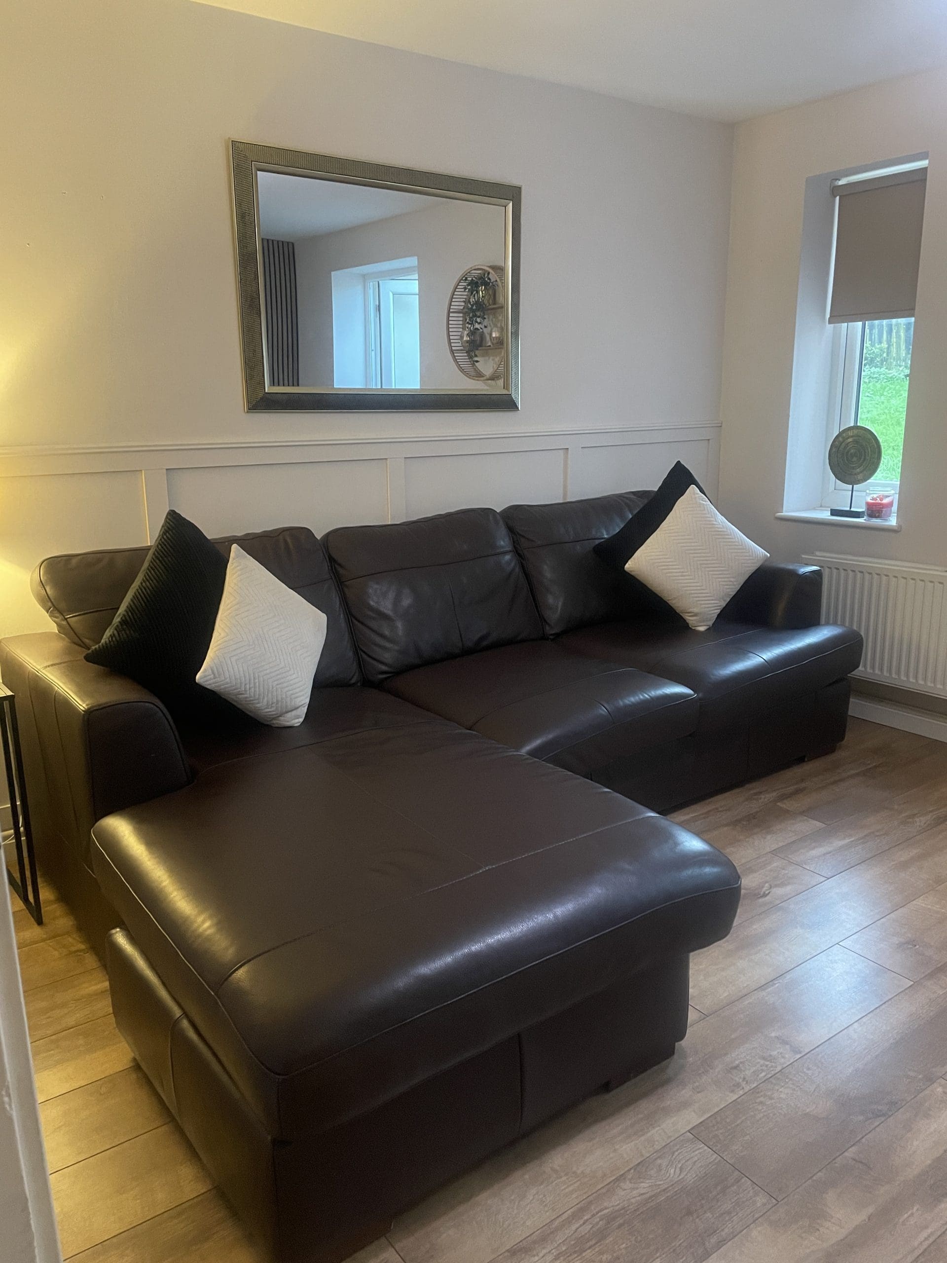 Dfs brown leather sofa and footstool – Sofalistic | The Sofa ...