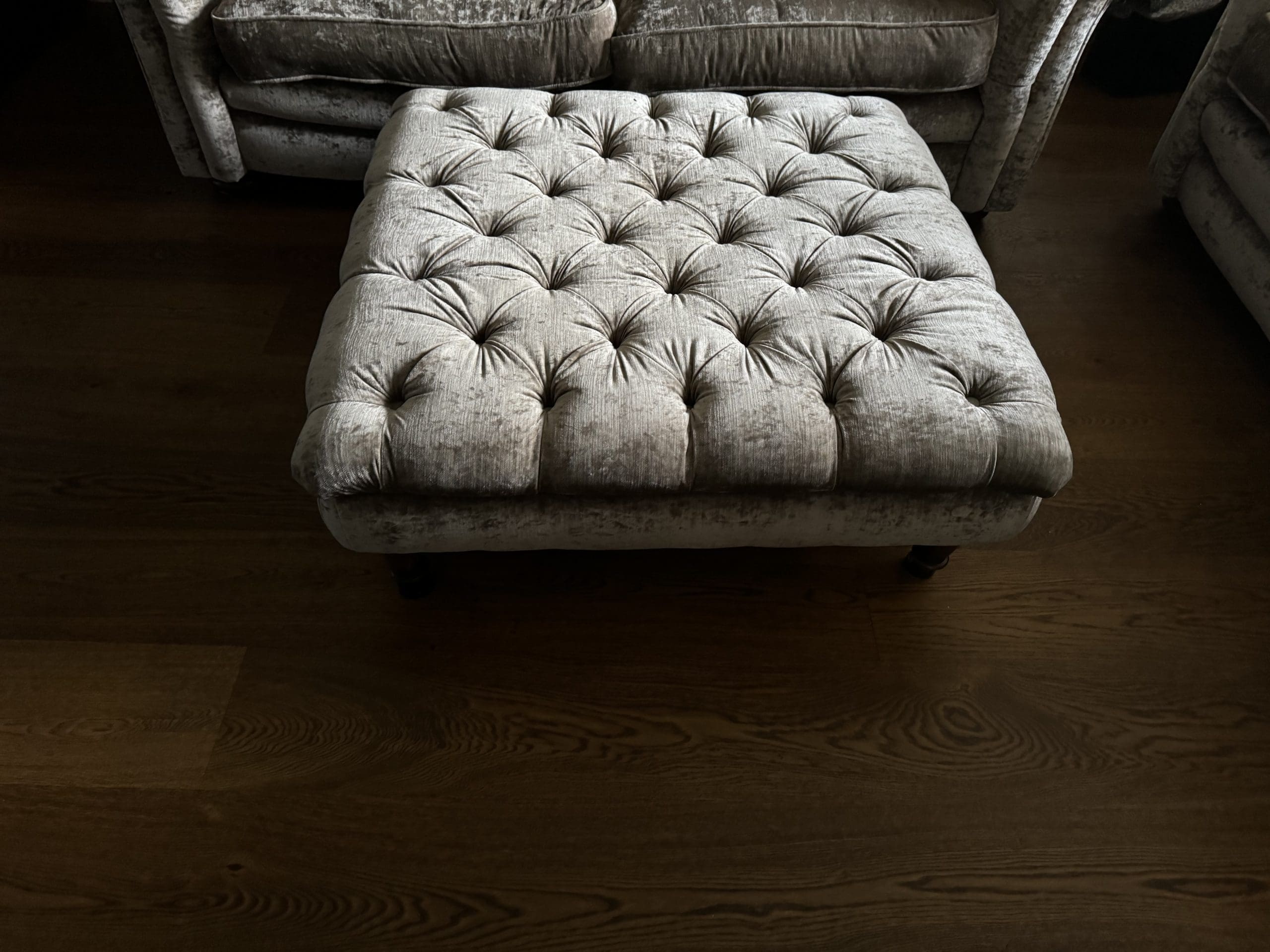 Two Country living Loch Leven Pillow Back 3 Seater Sofas and Large Button Footstool Sofalistic The Sofa Marketplace buy and sell preloved sofas nationwide