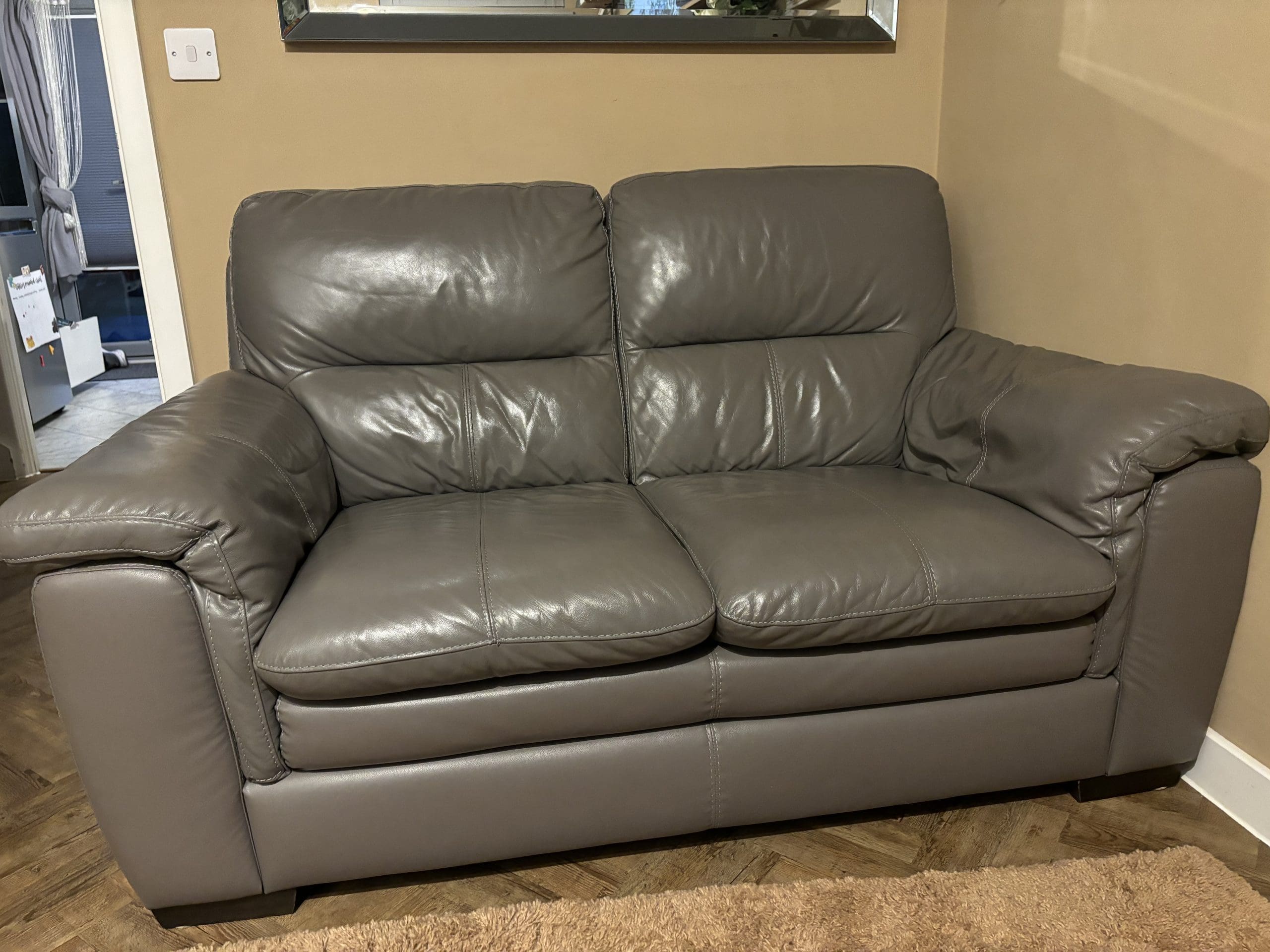 DFS Steel Grey Leather Sofa Sofalistic The Sofa Marketplace buy and sell preloved sofas nationwide