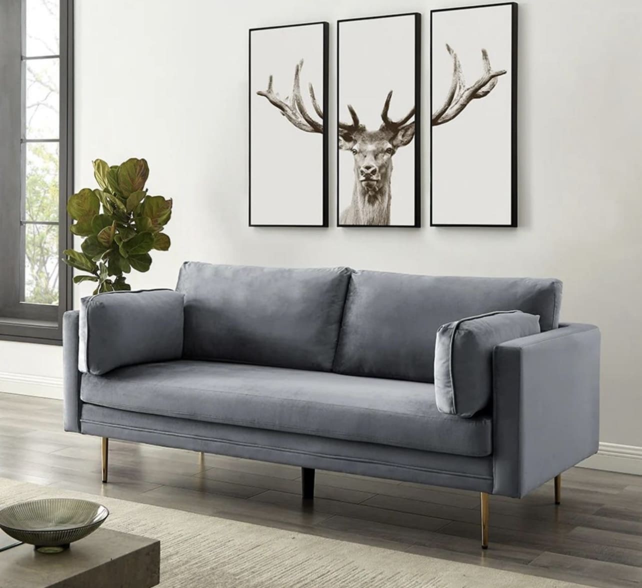 Daals grey velvet sofa – Sofalistic | The Sofa Marketplace, buy and sell preloved sofas nationwide
