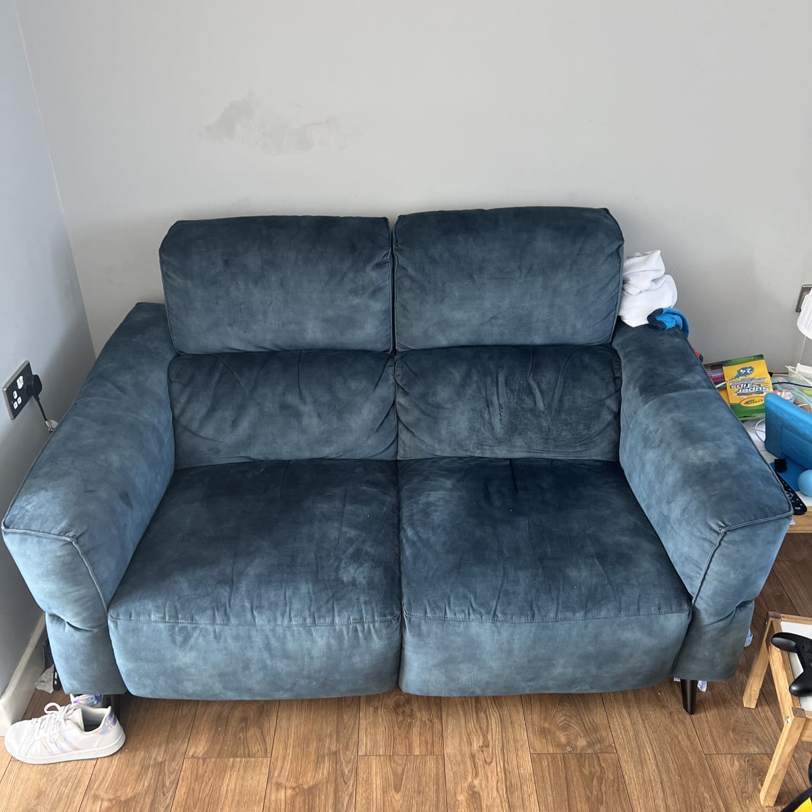 Sofology blue leather sofa store