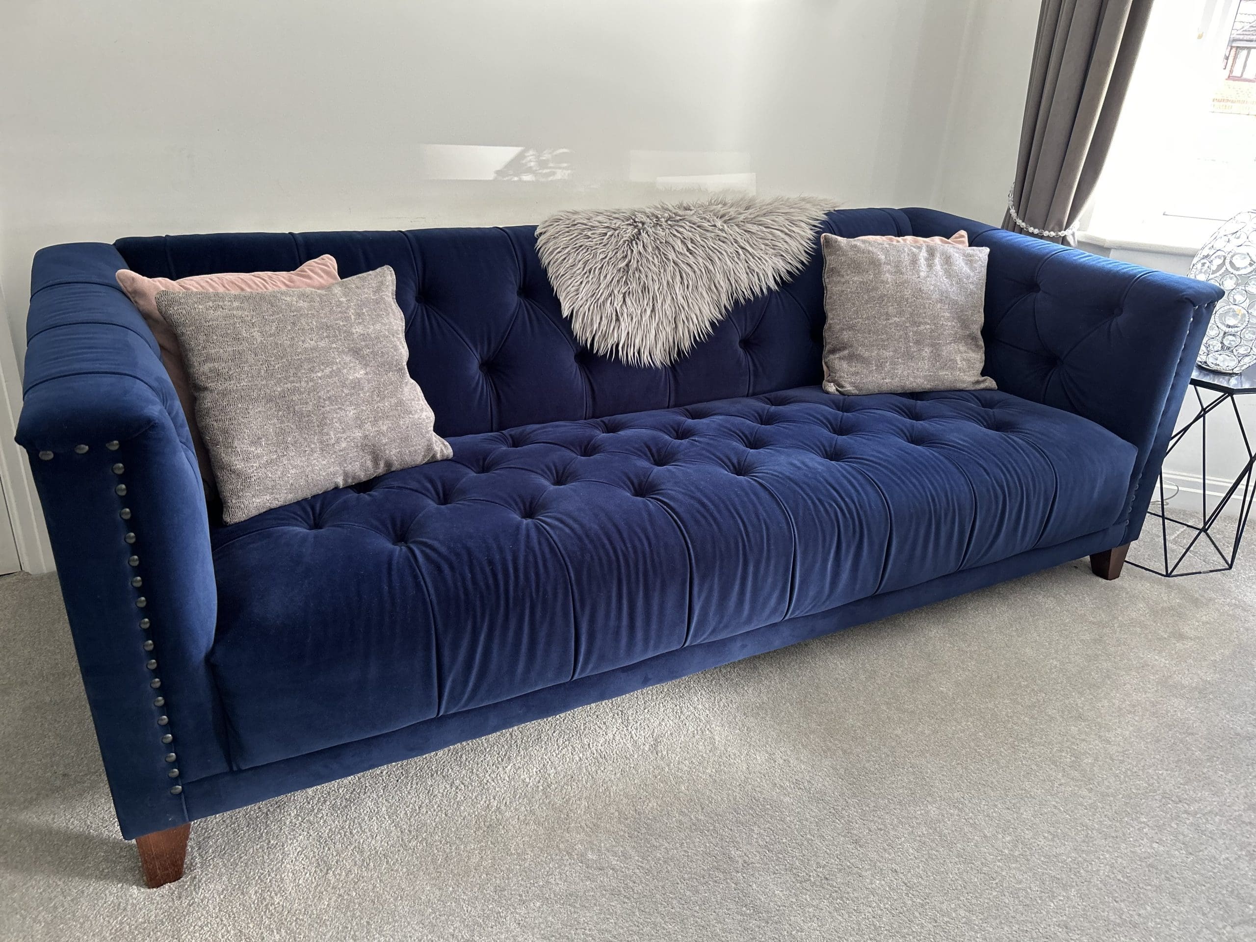 Navy velvet 4 seater sofa – Sofalistic | The Sofa Marketplace, buy and ...