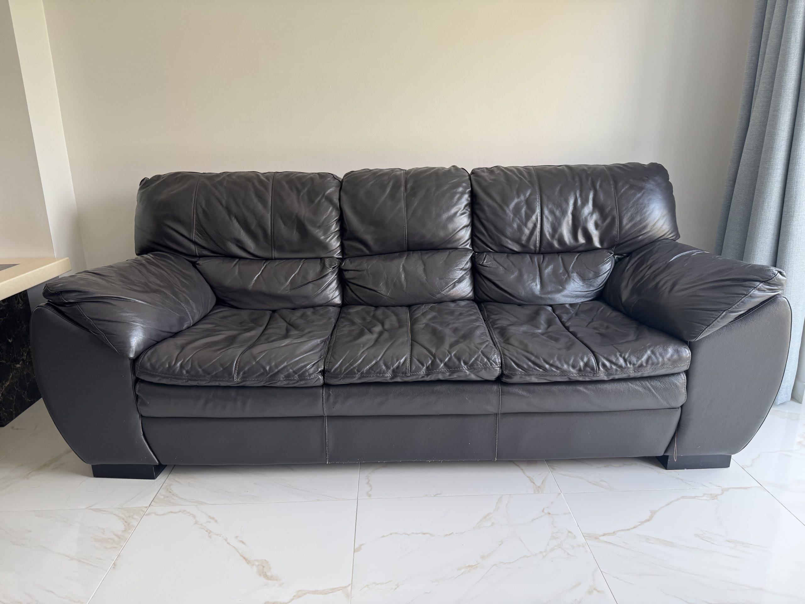 3 seater leather sofa second hand store