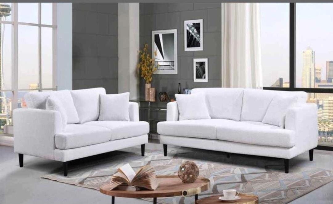 Two Wayfair White Boucle Sofas