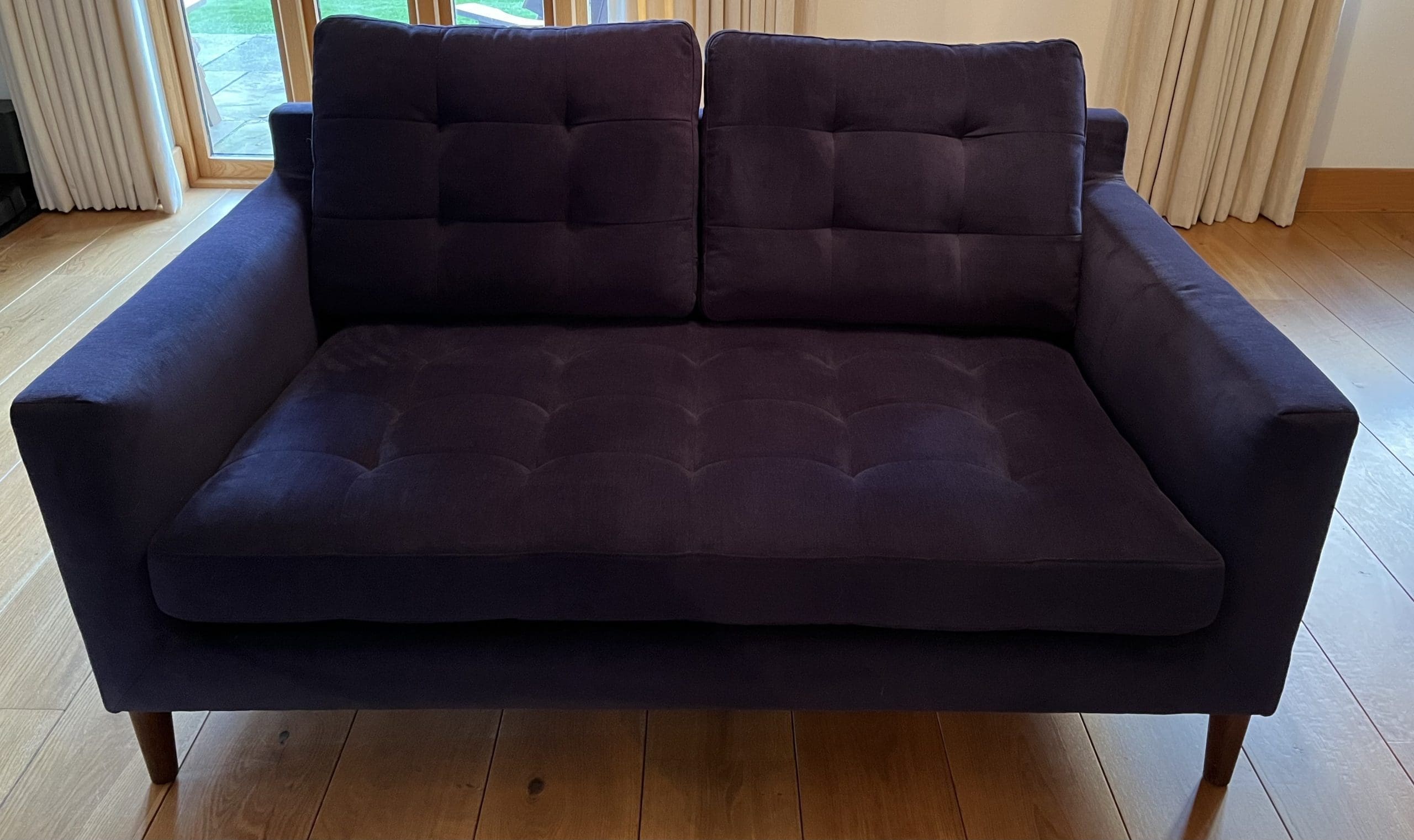John Lewis Draper II Style Sofas (3+2+2) and Footstool in Navy ...