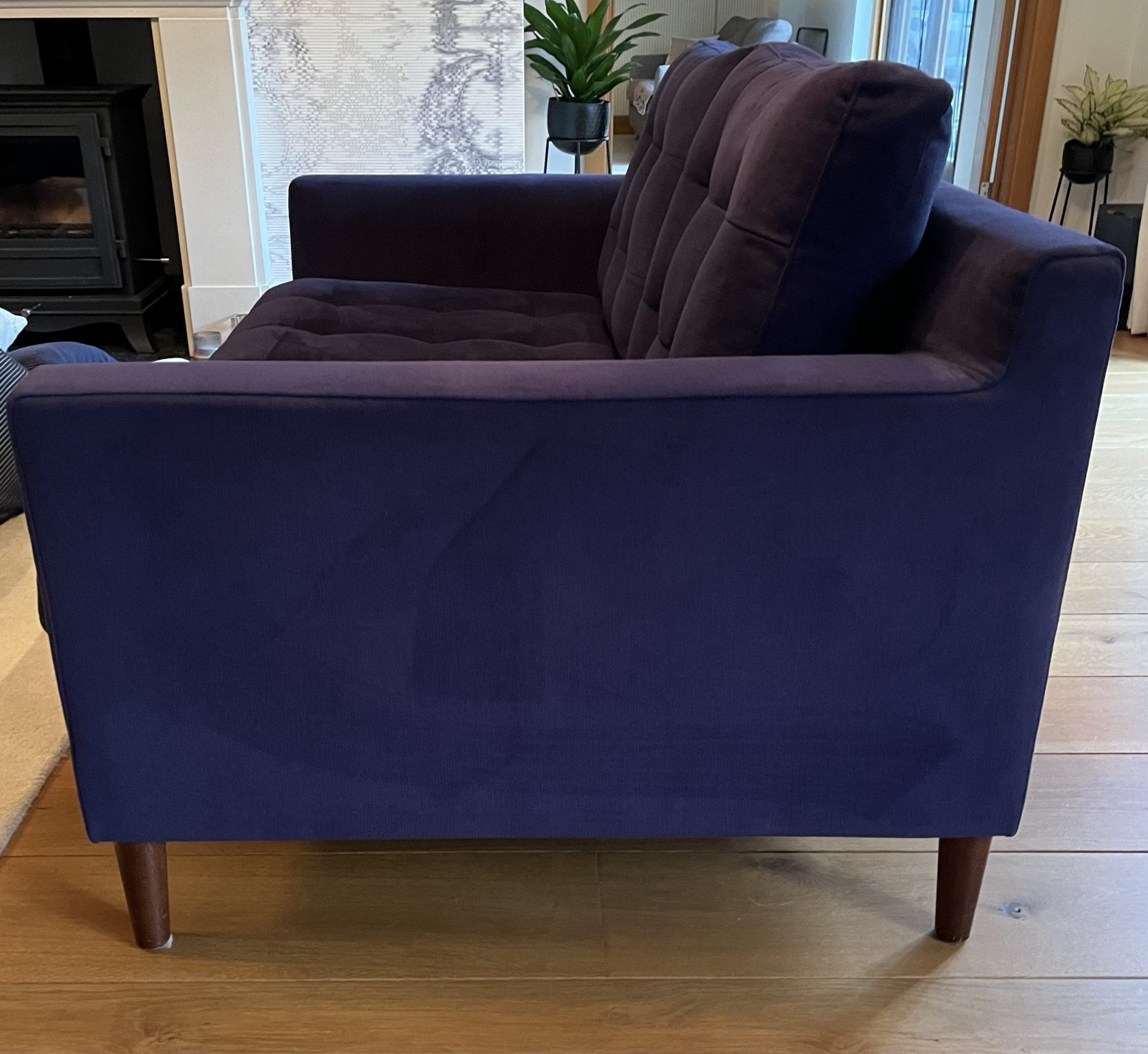 John Lewis Draper II Style Sofas (3+2+2) and Footstool in Navy ...