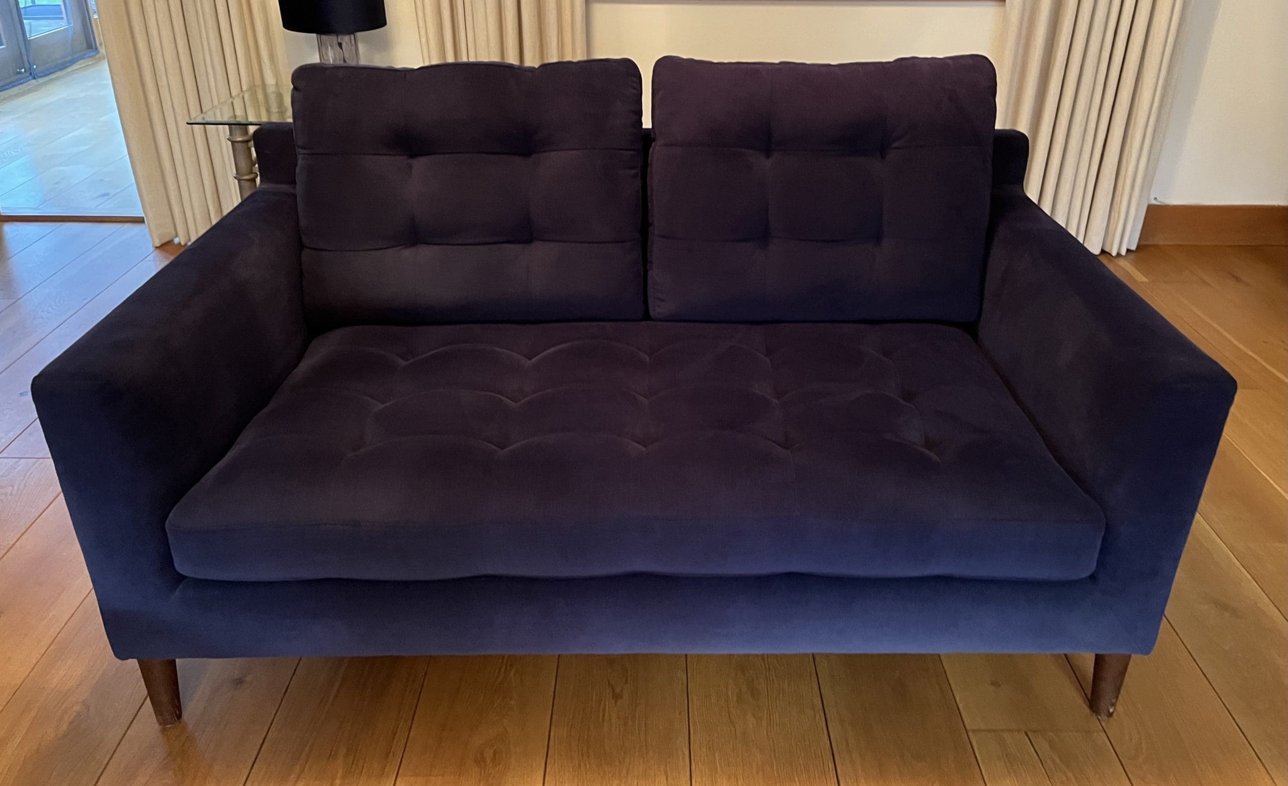 John Lewis Draper II Style Sofas (3+2+2) and Footstool in Navy ...