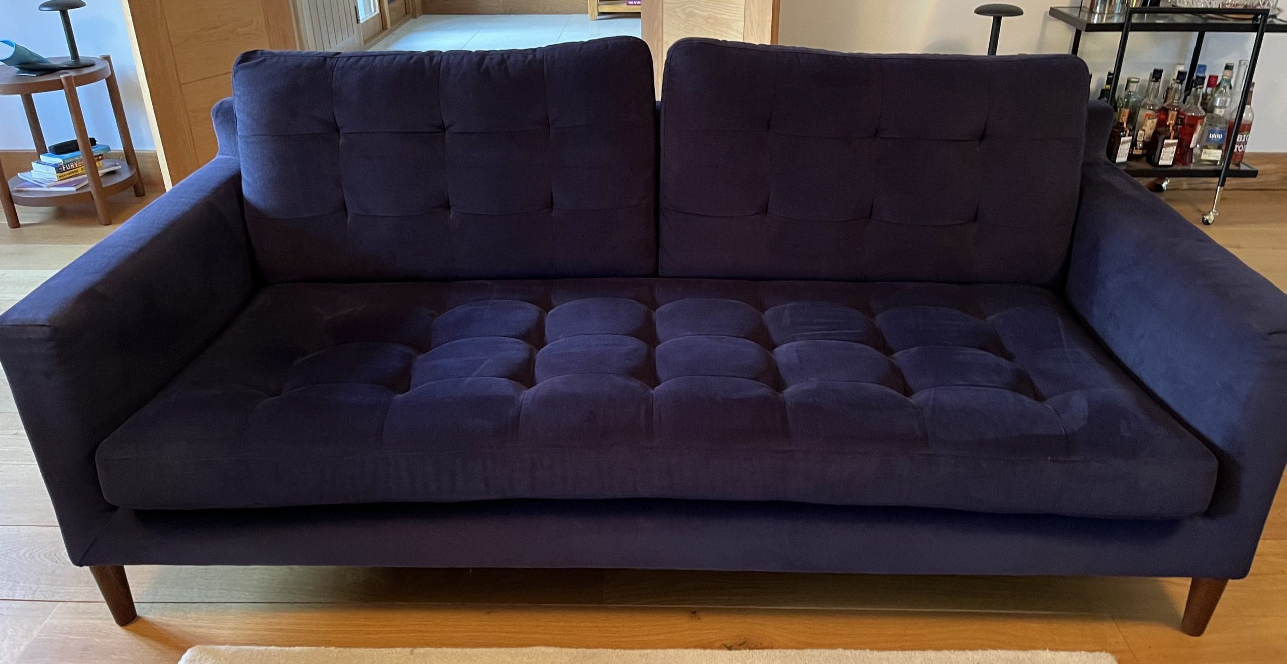 John Lewis Draper II Style Sofas (3+2+2) and Footstool in Navy ...