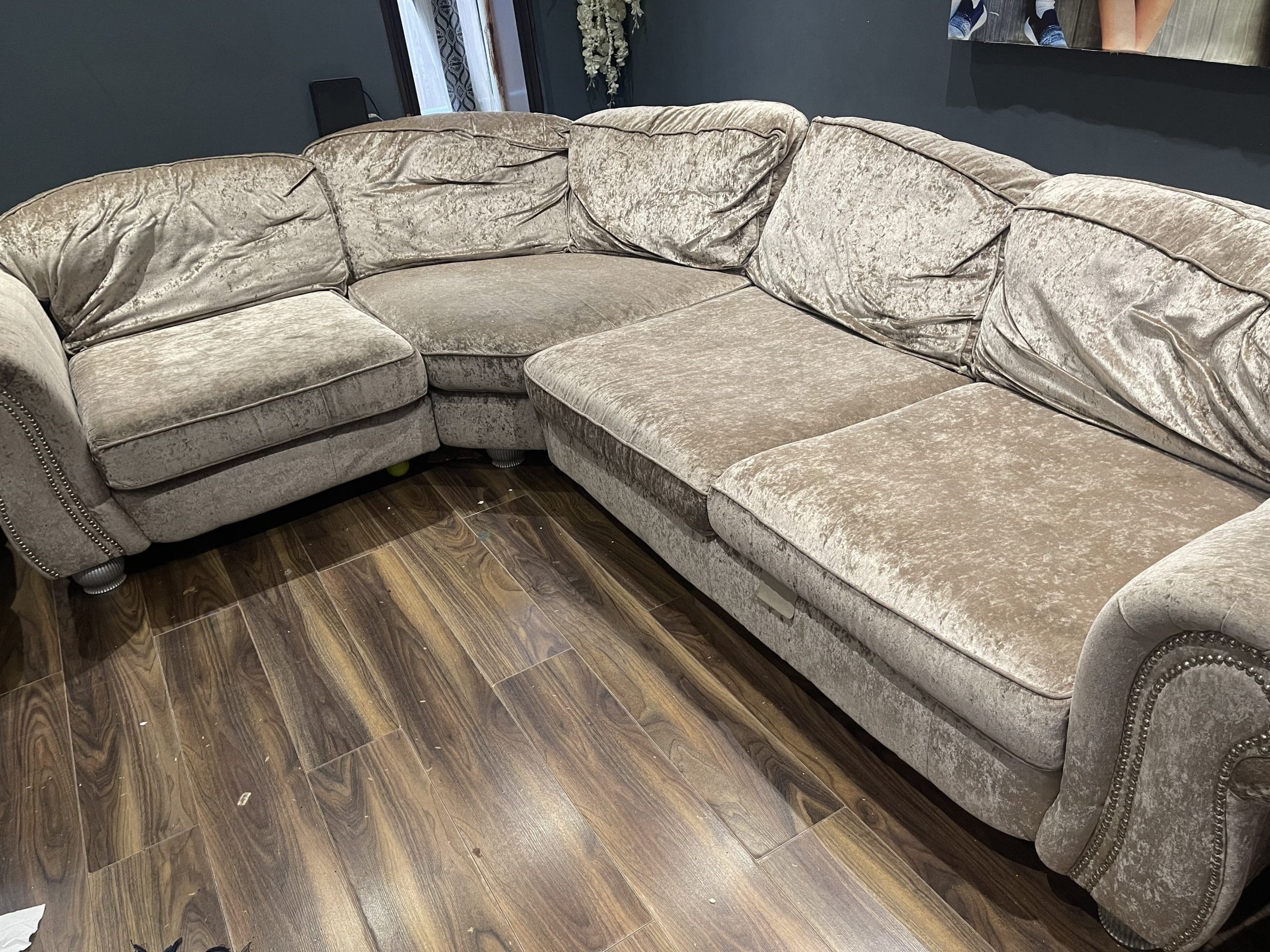 Scs crushed velvet corner sofa store