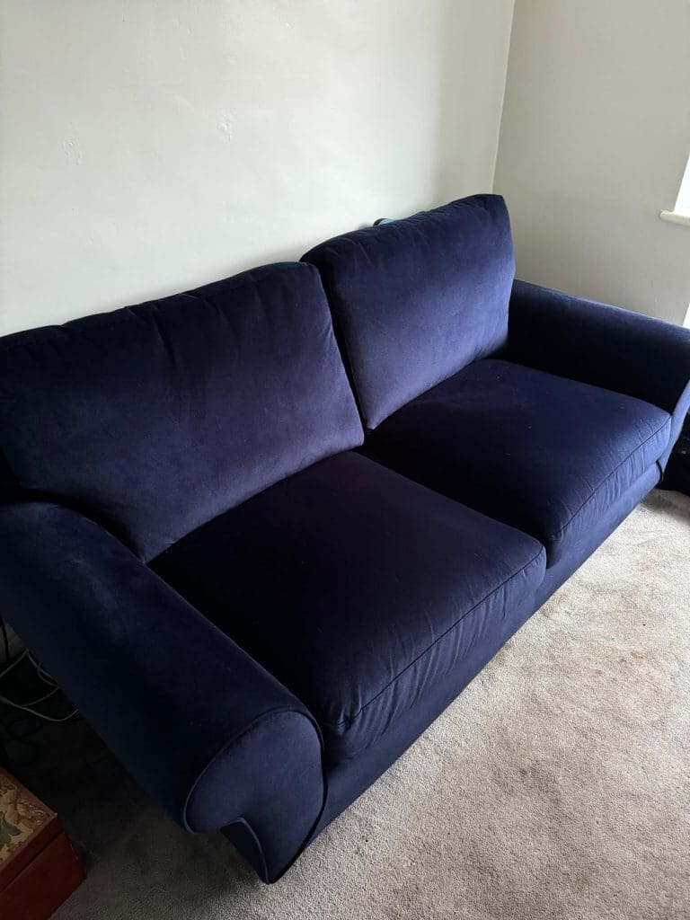 DFS blue velour 3 and 2 seater sofas – Sofalistic | The Sofa ...