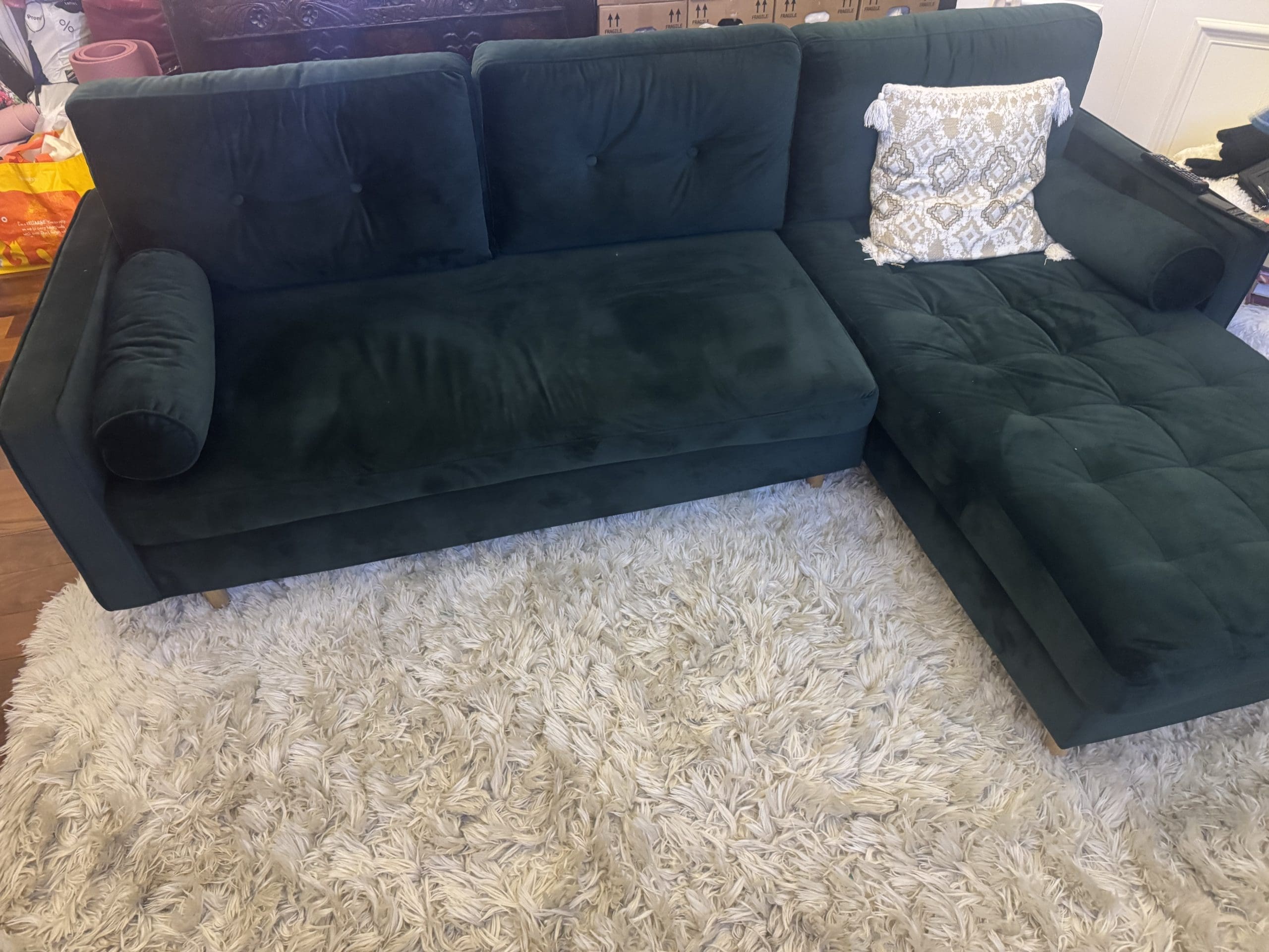Wayfair velvet sectional store