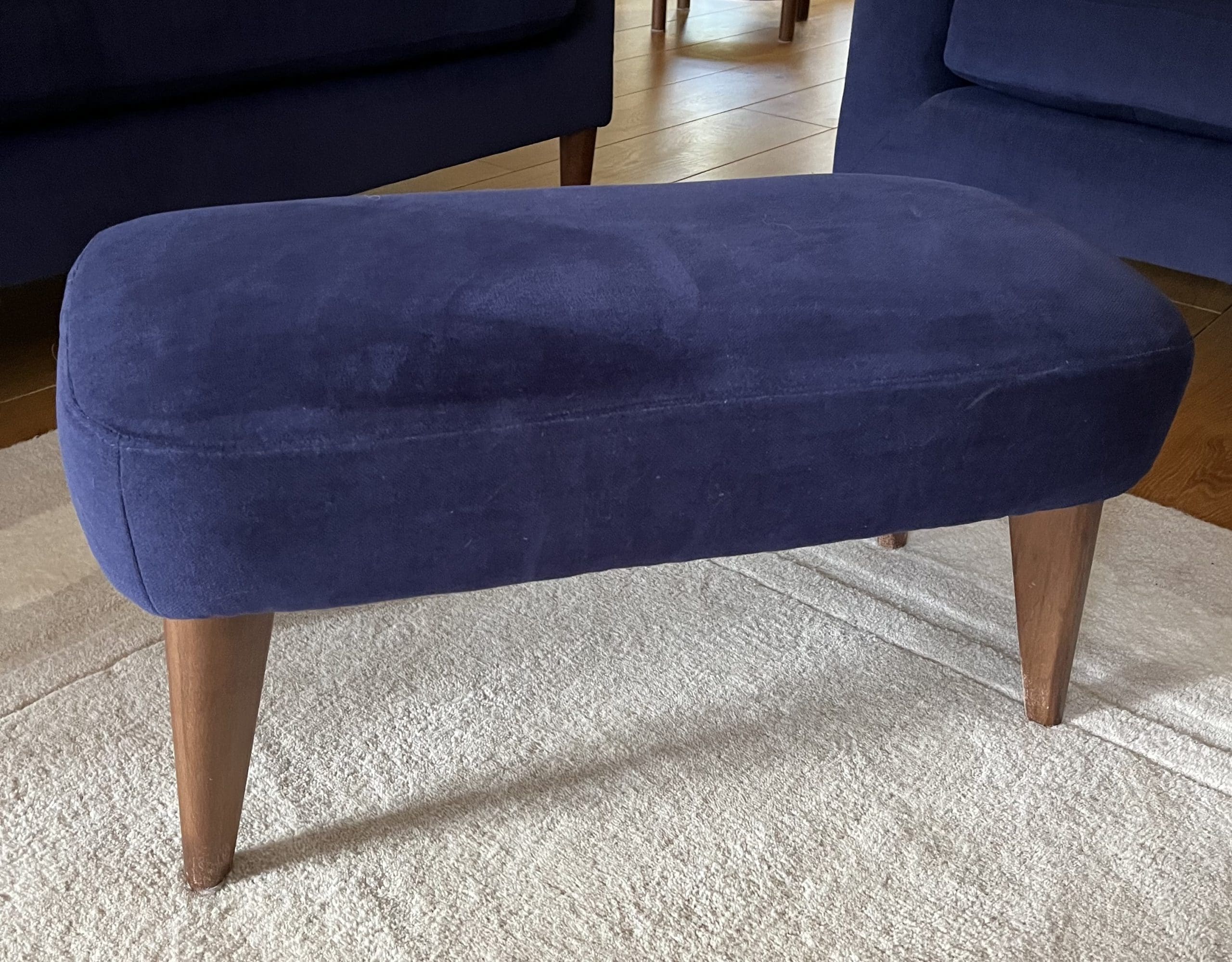 John Lewis Draper II Style Sofas (3+2+2) and Footstool in Navy ...