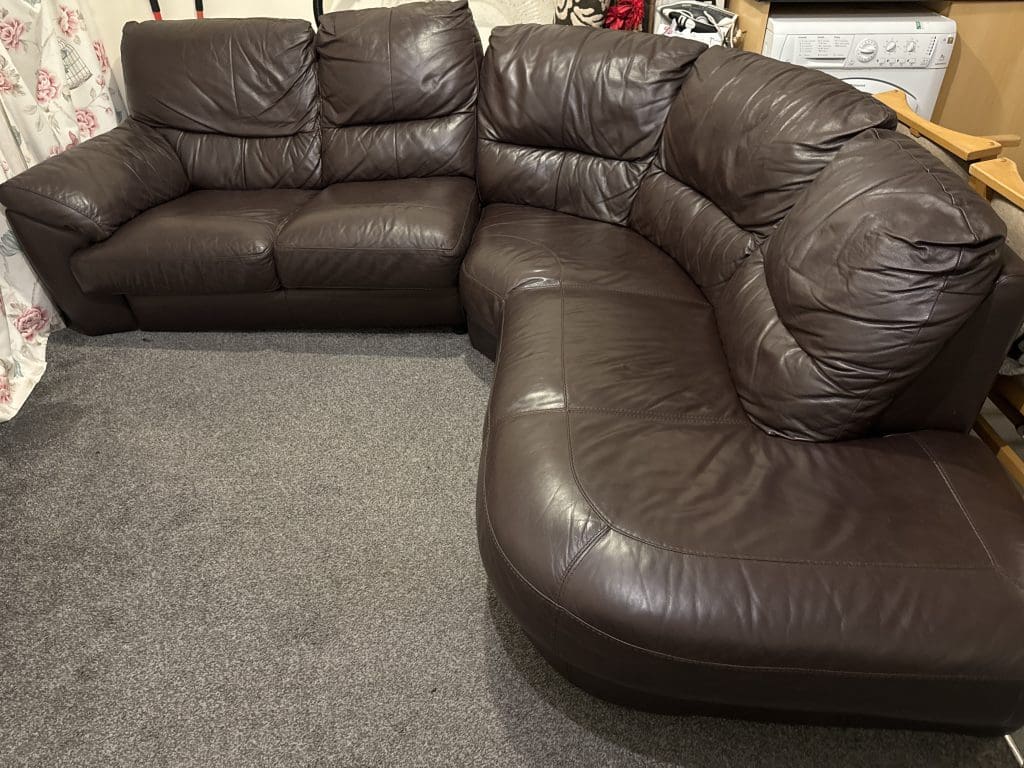 Leather brown corner sofa – Sofalistic | The Sofa Marketplace, buy and sell preloved sofas ...