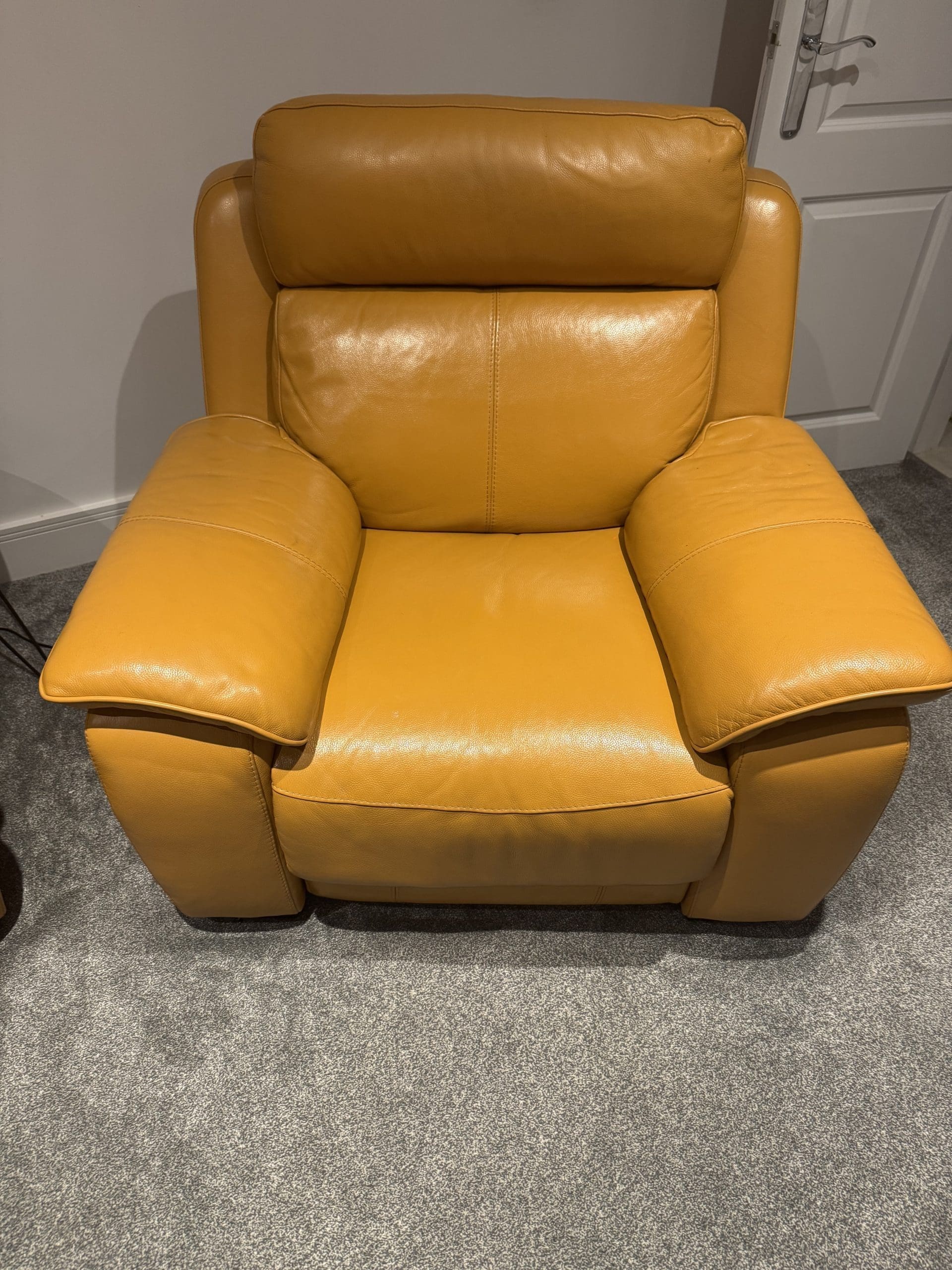 Yellow leather chair store
