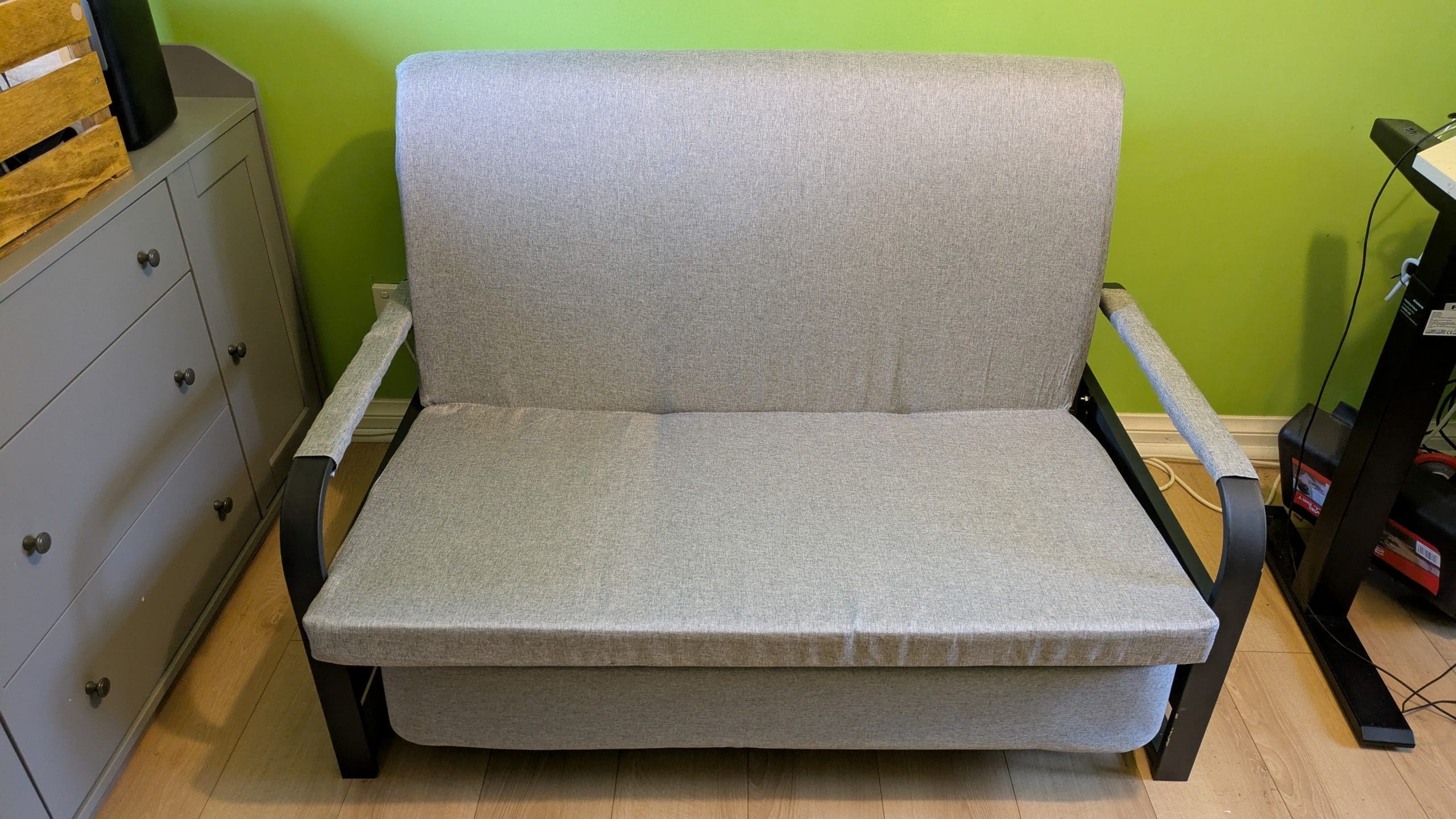 Sleeper sofa gray two seater