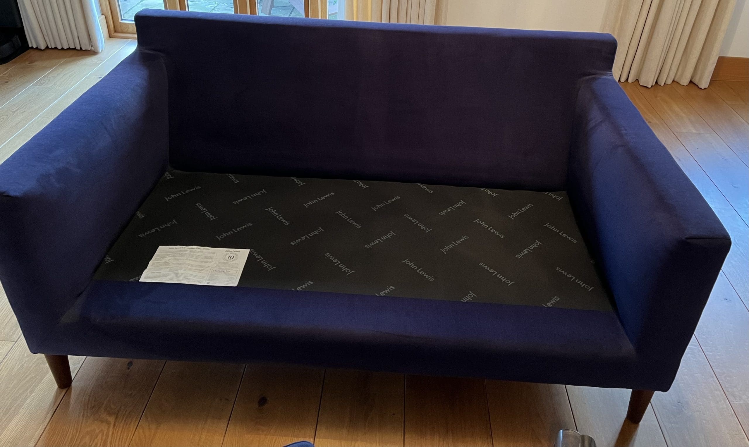 John Lewis Draper II Style Sofas (3+2+2) and Footstool in Navy ...